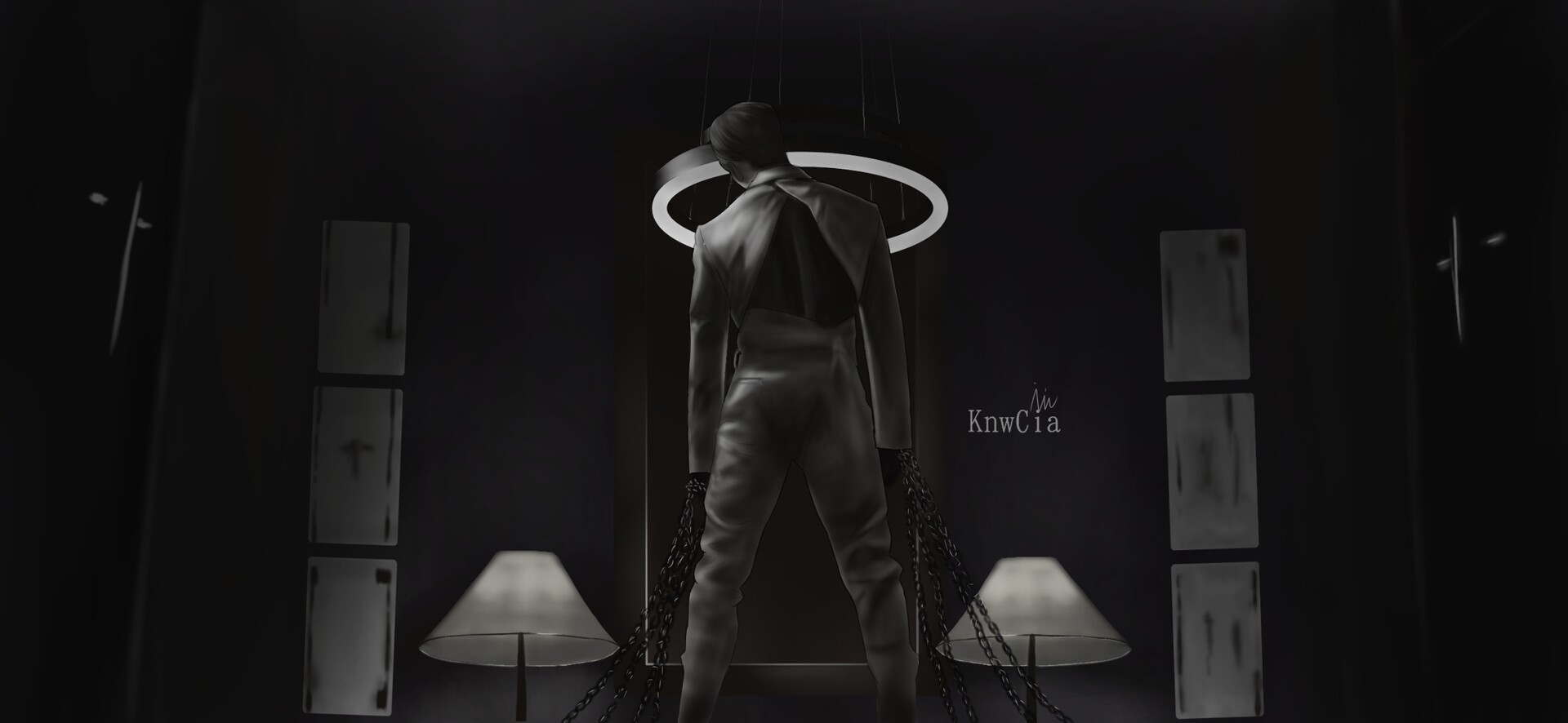 ArtStation - Fanart Stray Kids Bang Chan Red Light MV