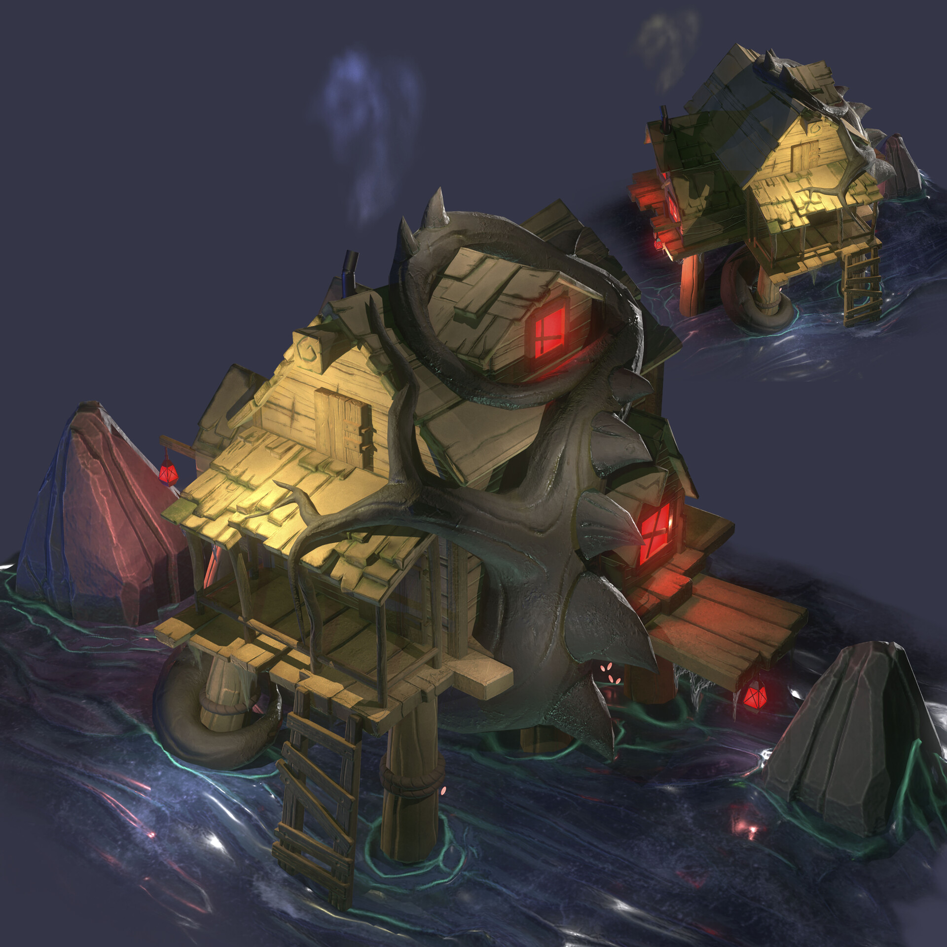 ArtStation - Swamp shack