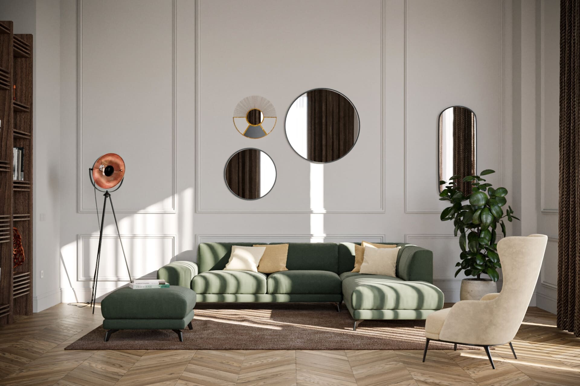 ArtStation - Interior rendering for living room corner furniture proposal