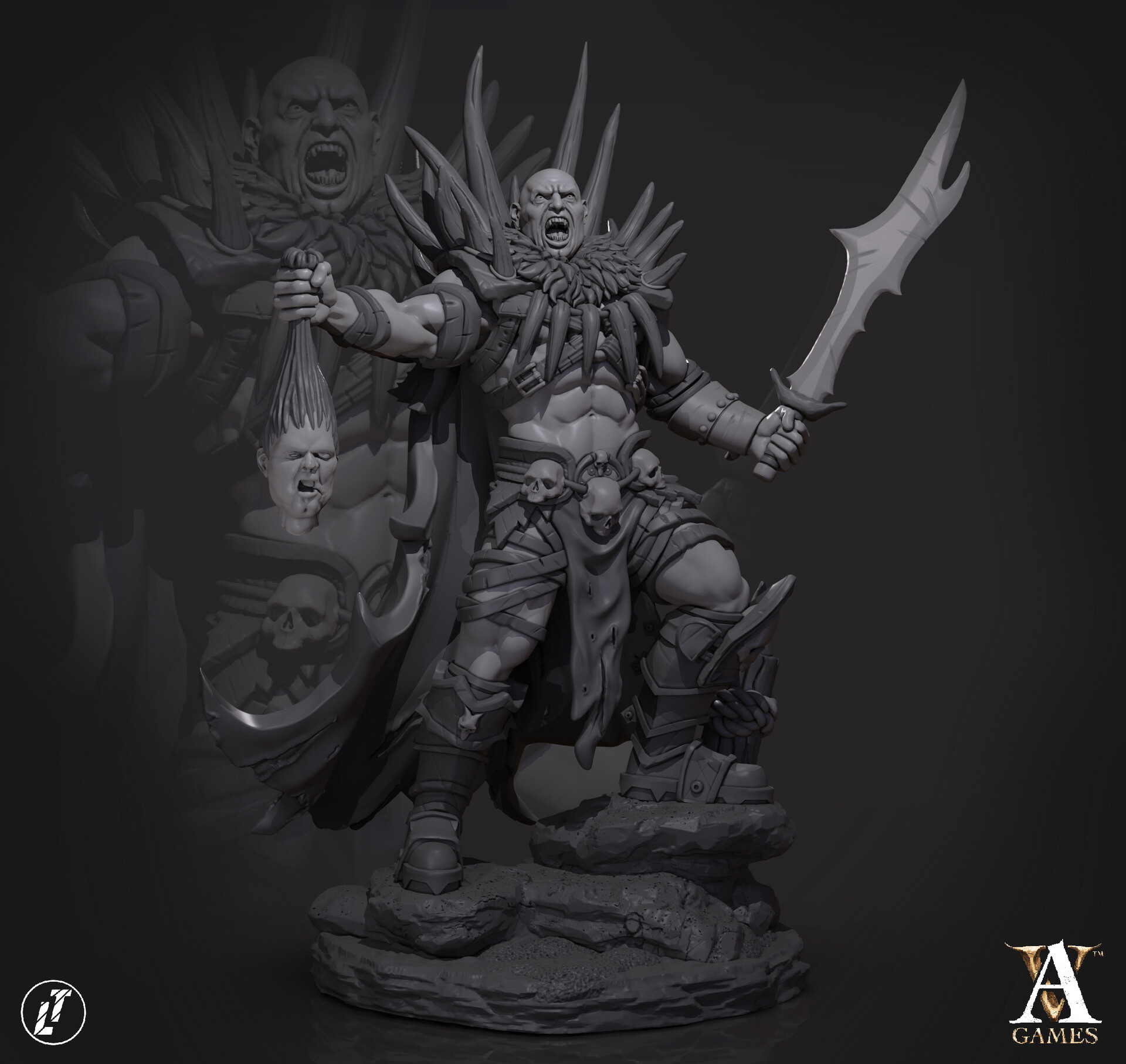 ArtStation - Corrupted barbarian for Archvillain Games