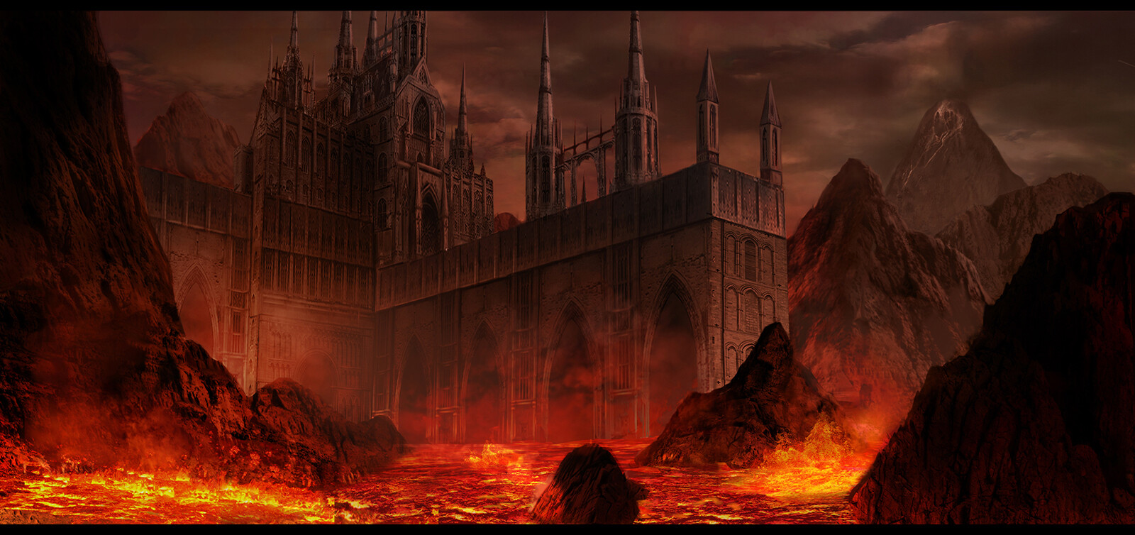 ArtStation - magma mountain castle