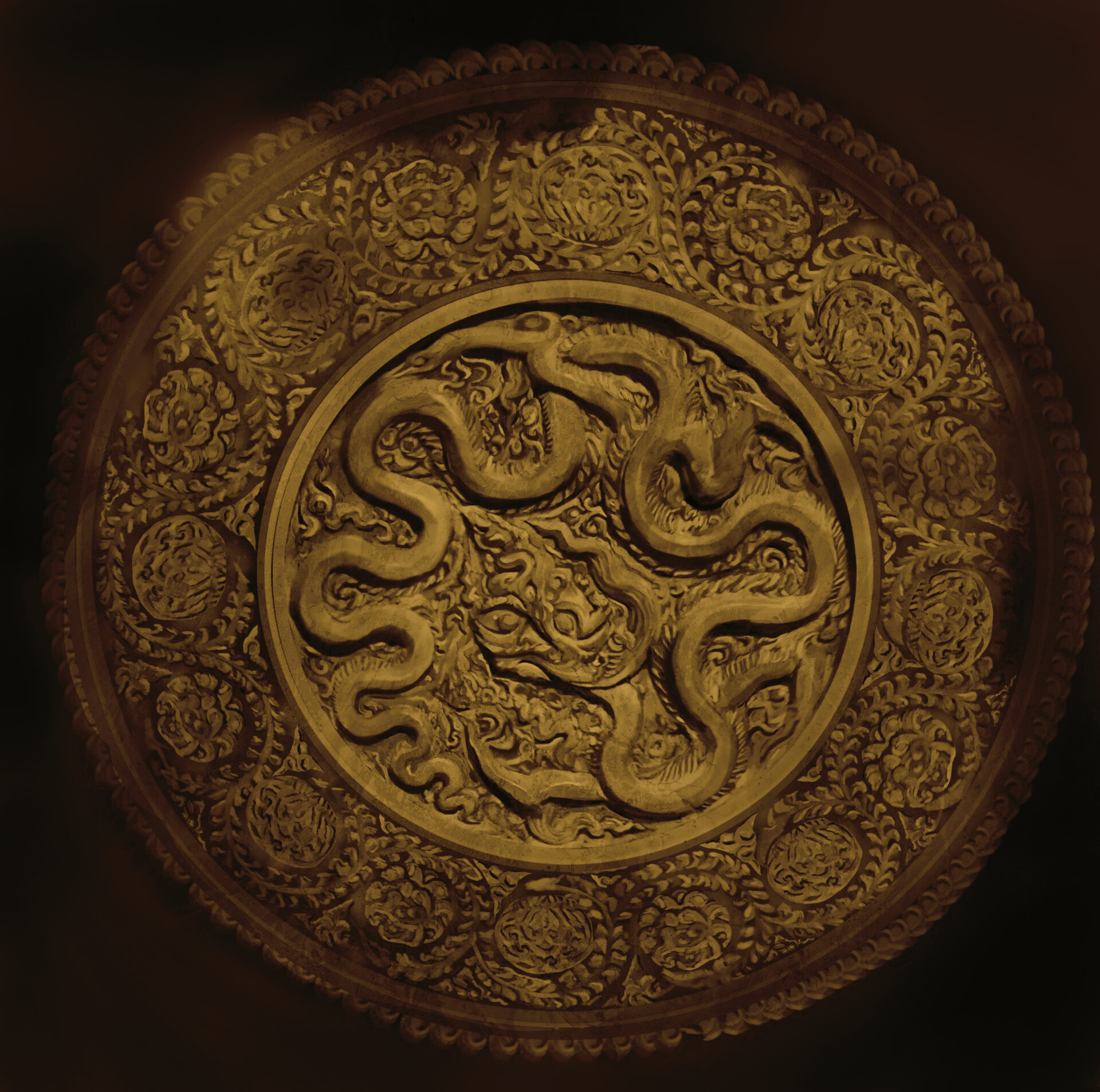 Hòa Trần Xuân - Realistic description Brick decorated with dragons of ...