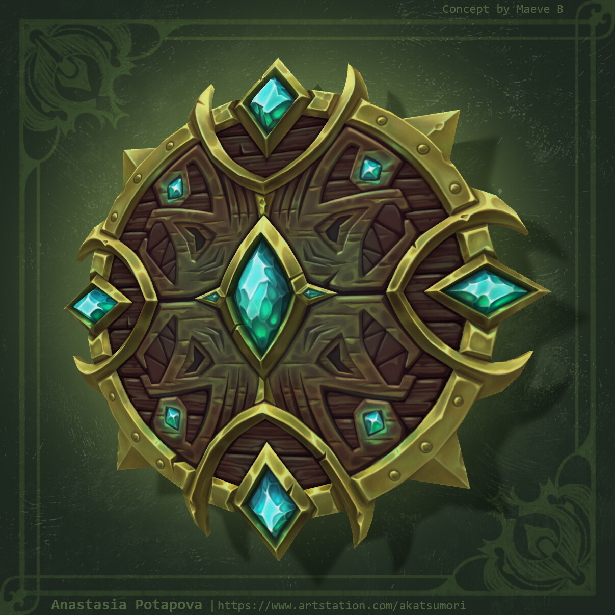 Anastasiya Potapova - 3D hand painted shield