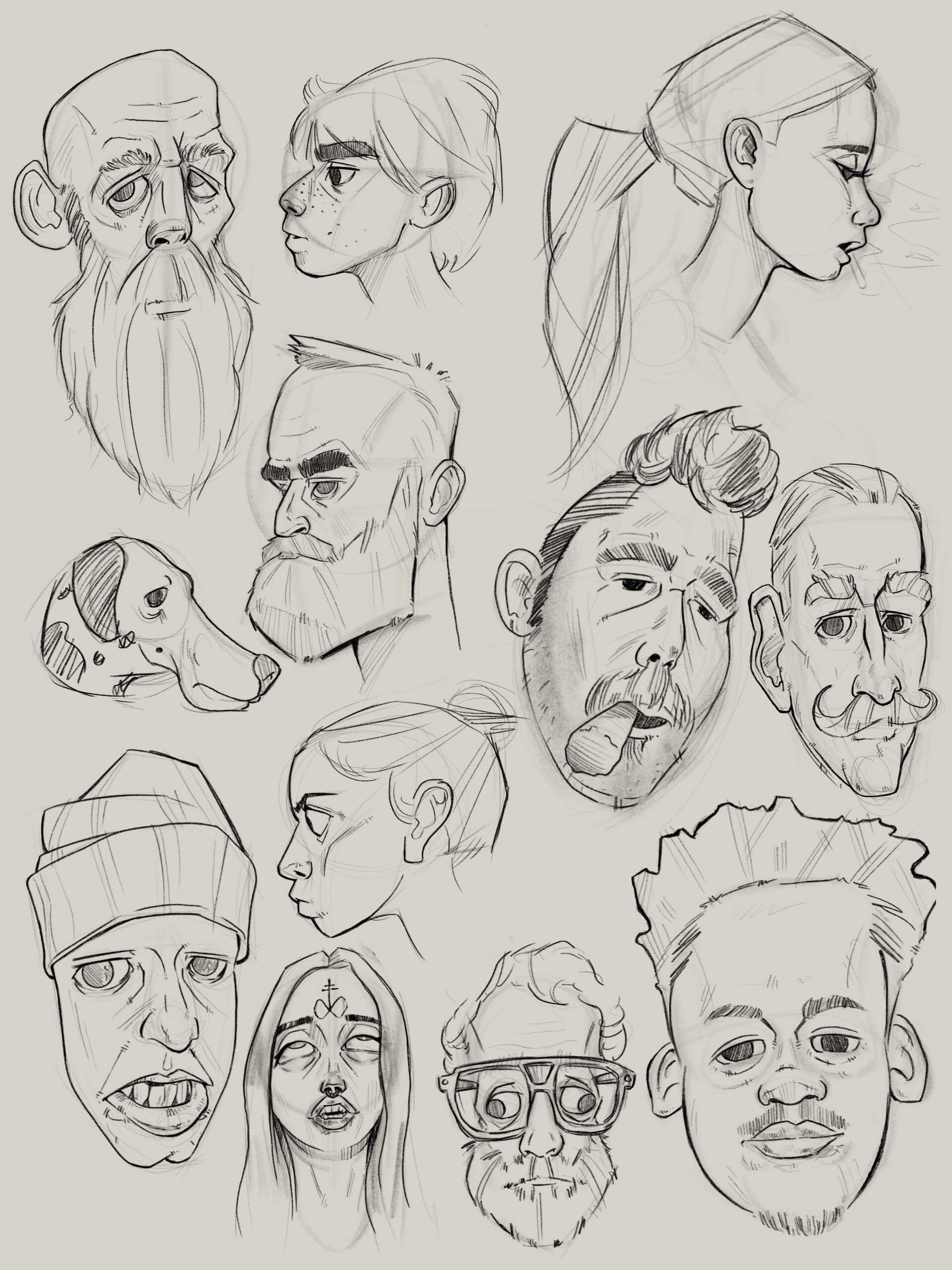 ArtStation - Random Head Sketches 1