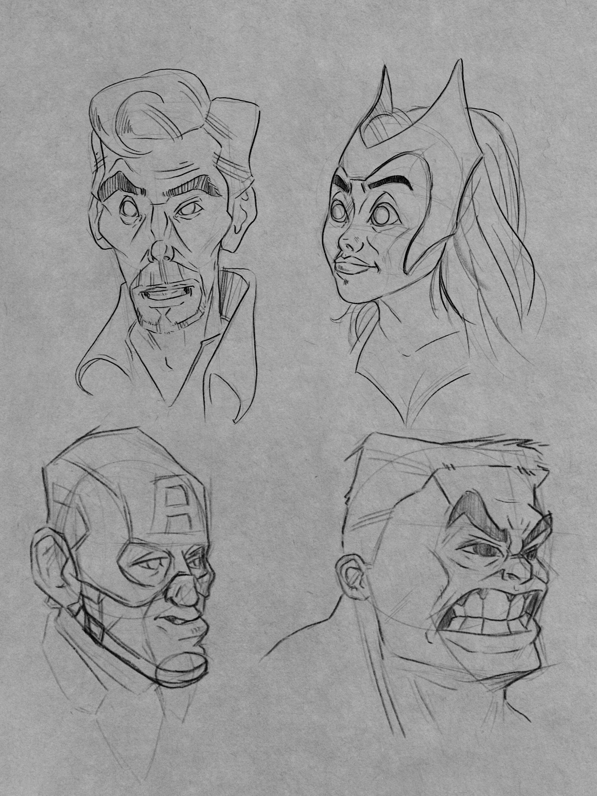 ArtStation - Marvel Caricature Sketches