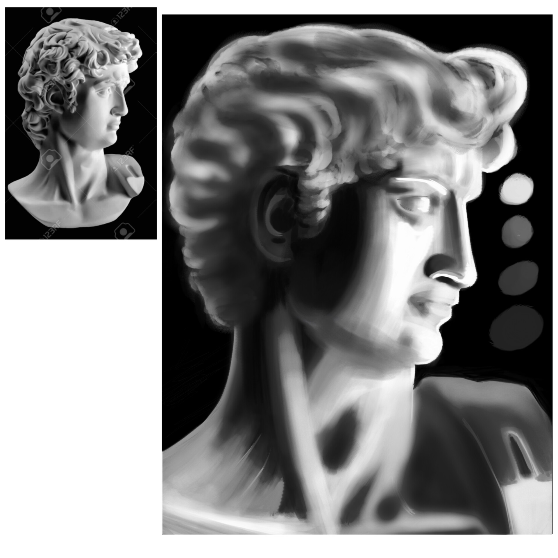 ArtStation - Sculpture Black and White Study Paintings 1