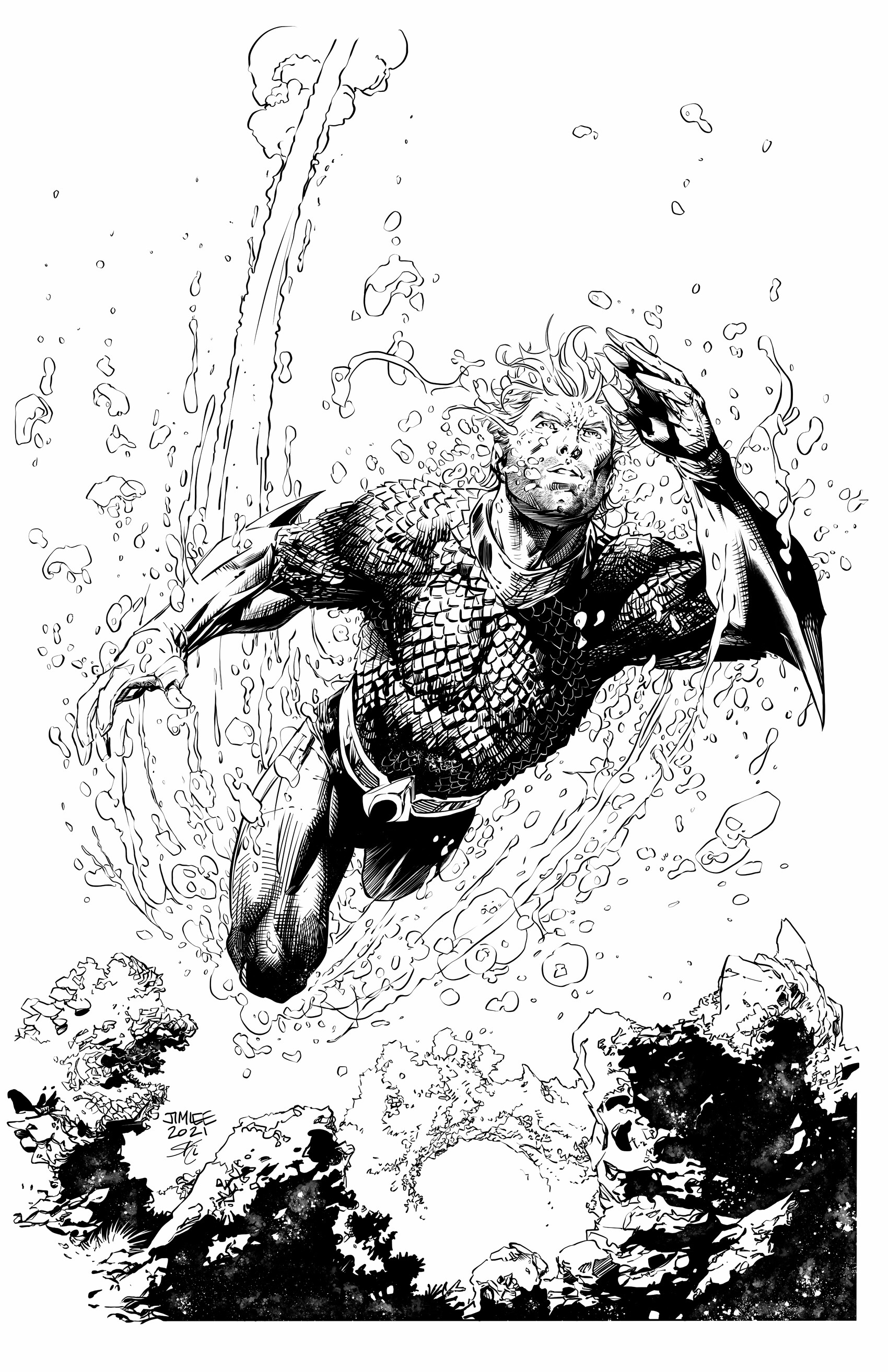 ArtStation - Jim Lee's Aquaman cover