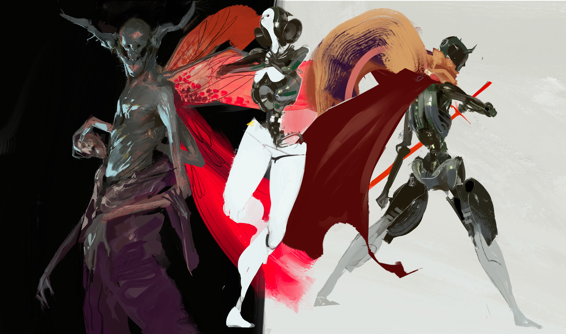 ArtStation - love triangle sketch