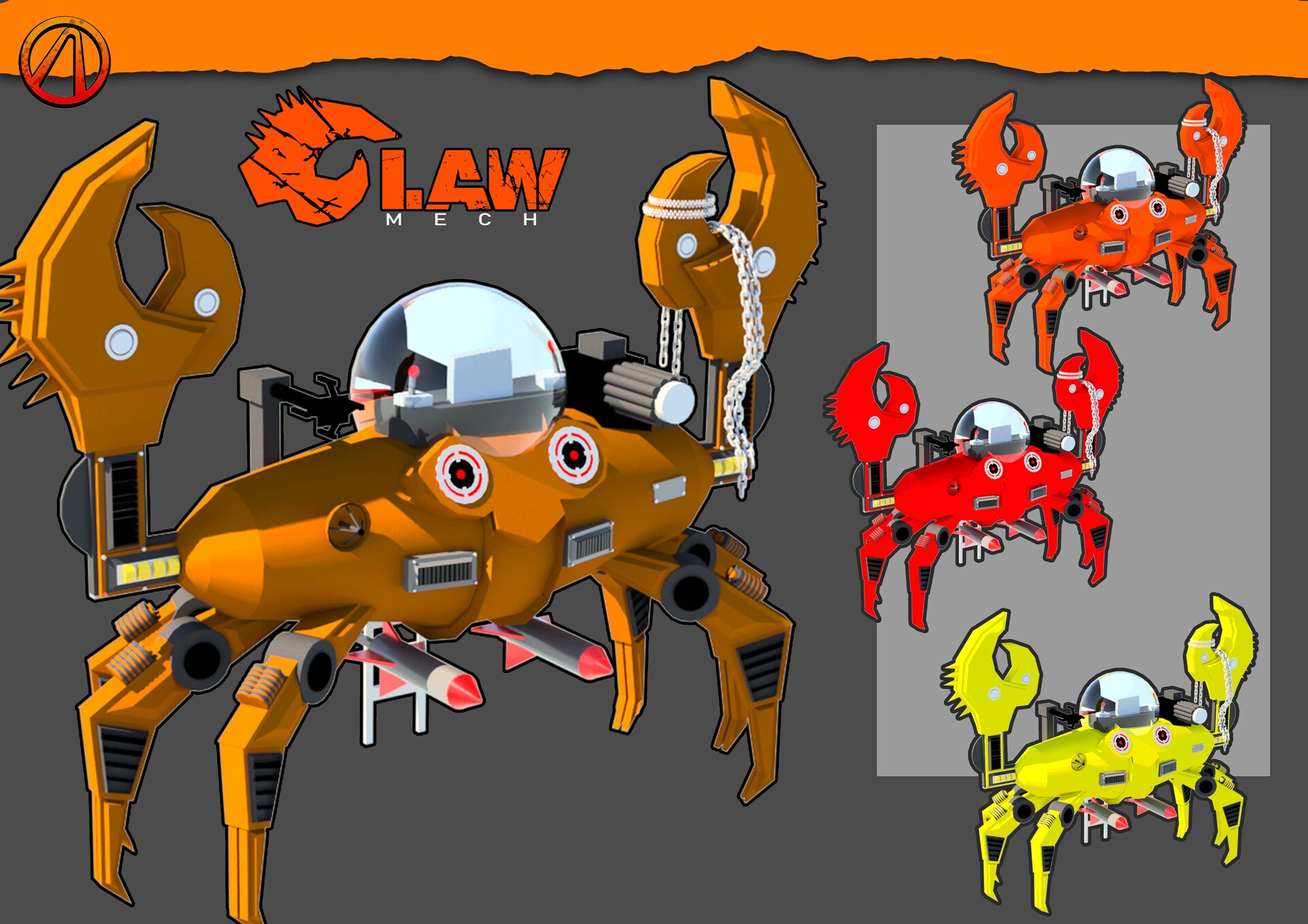 ArtStation - Crab Mech Colour Variations