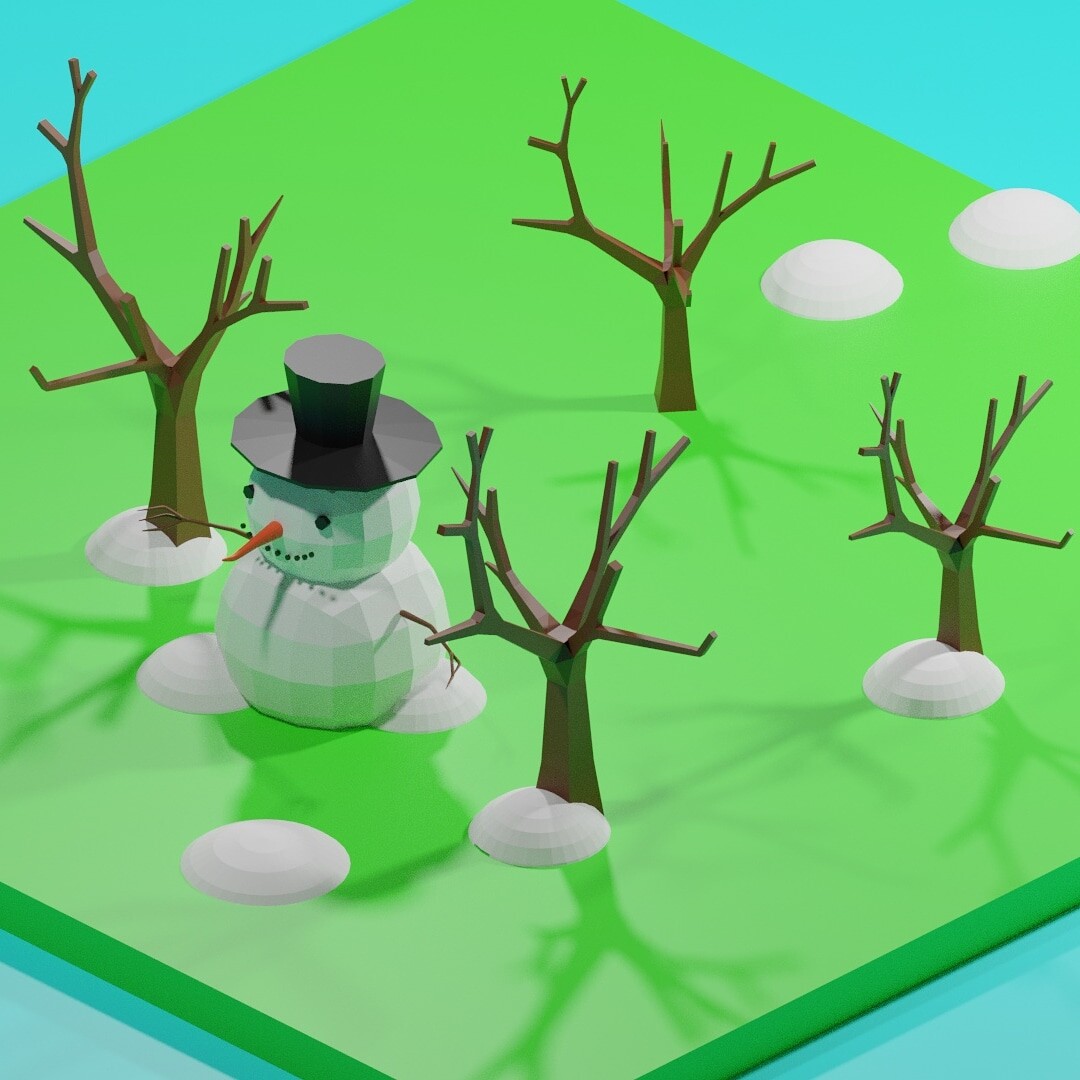 ArtStation - snow man 3d model