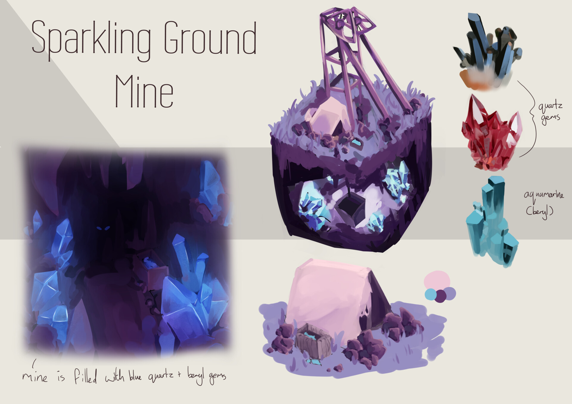 ArtStation - Sparkling Ground Mine Concept