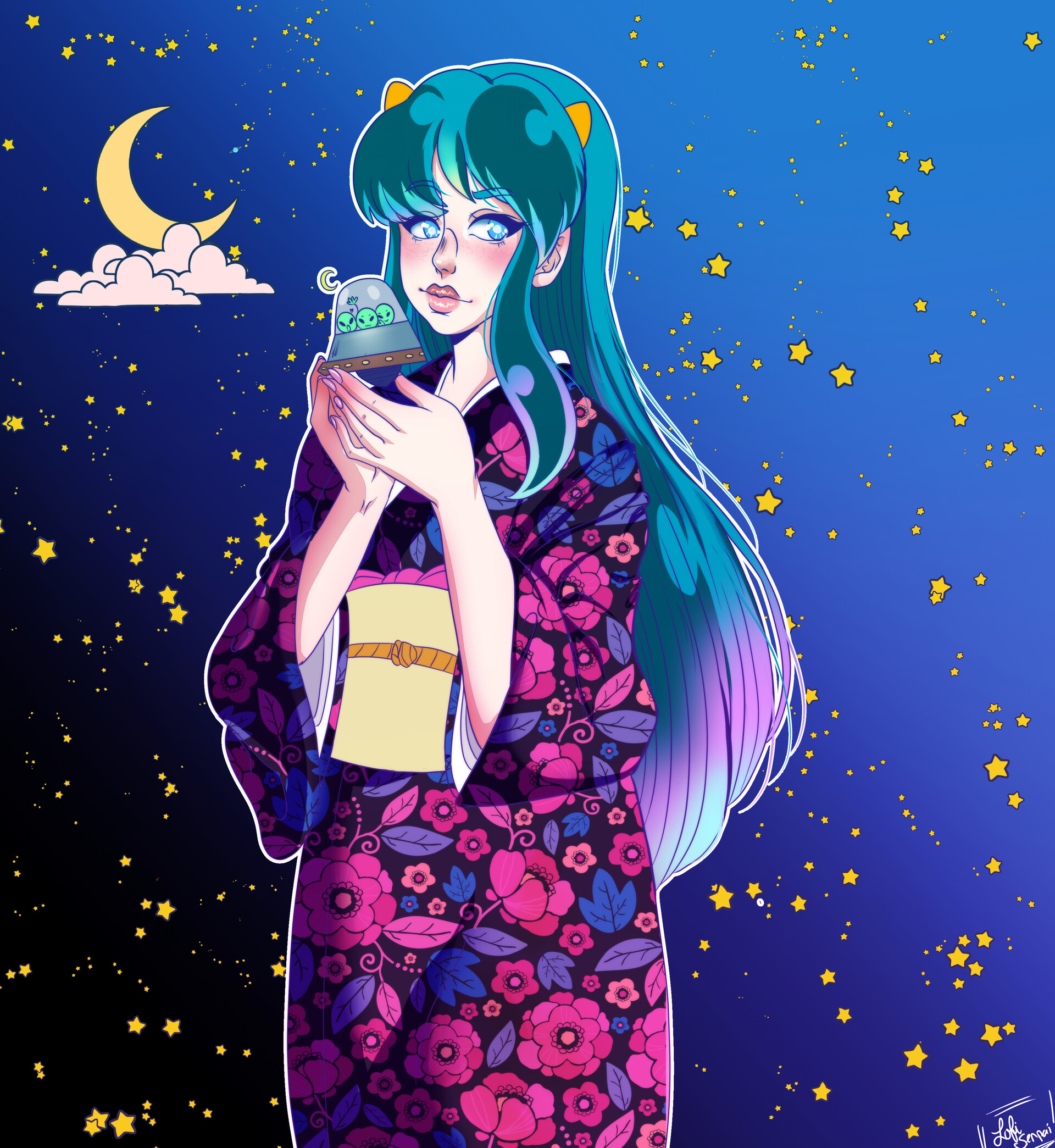 ArtStation - Lum Invader In A Kimono