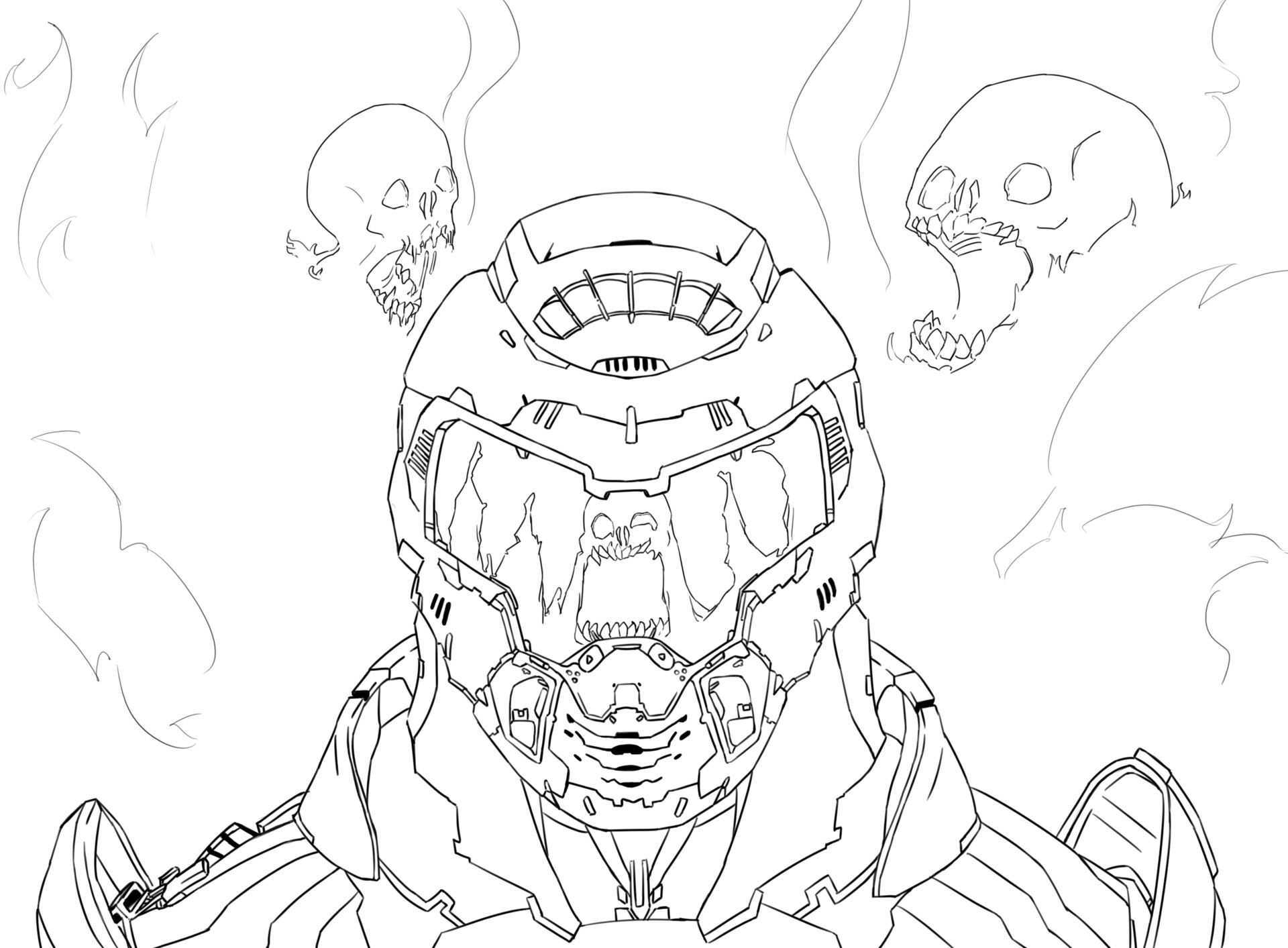 doom slayer coloring pages