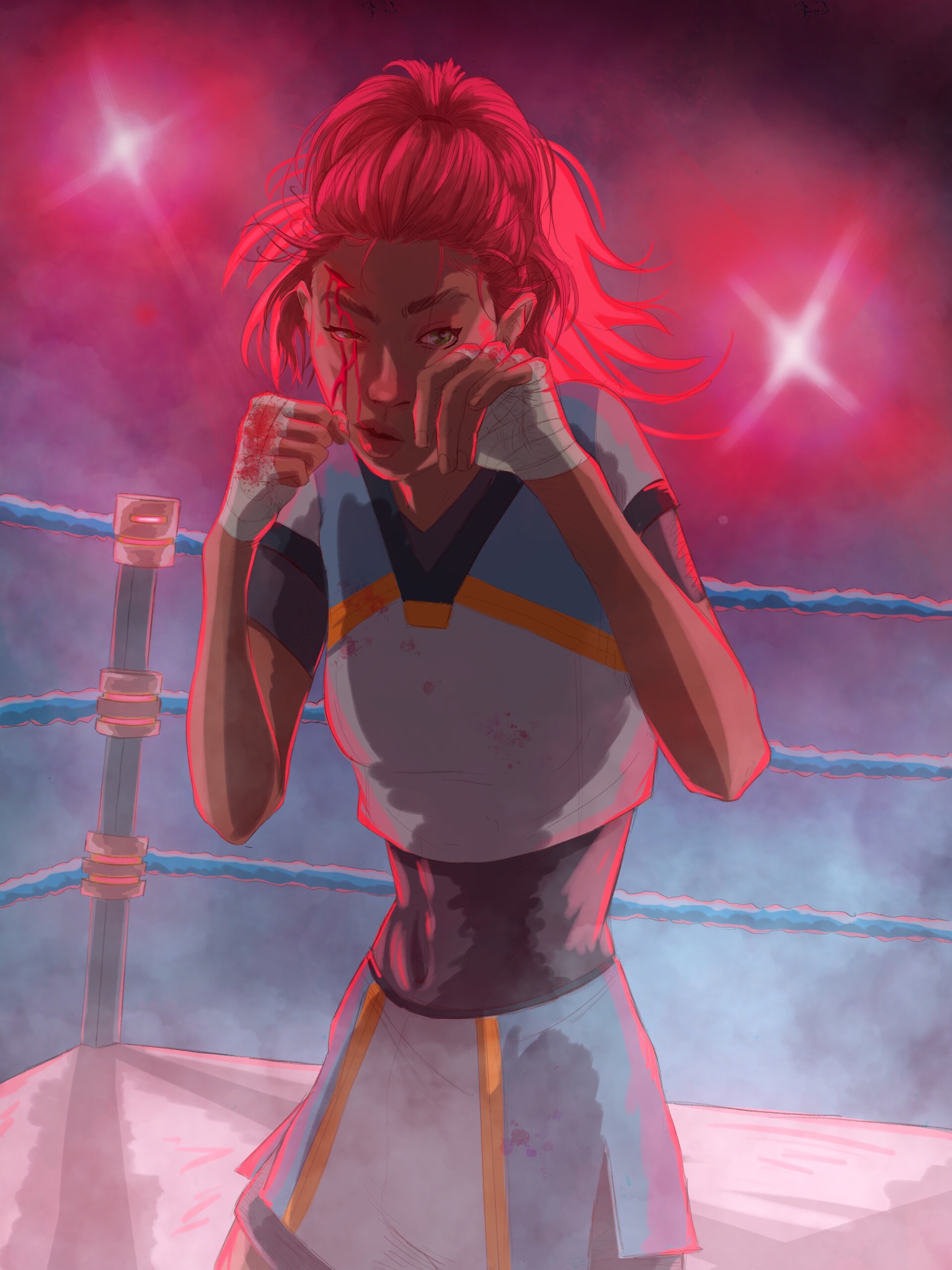 ArtStation - Red Rumble - Night Drawing 11