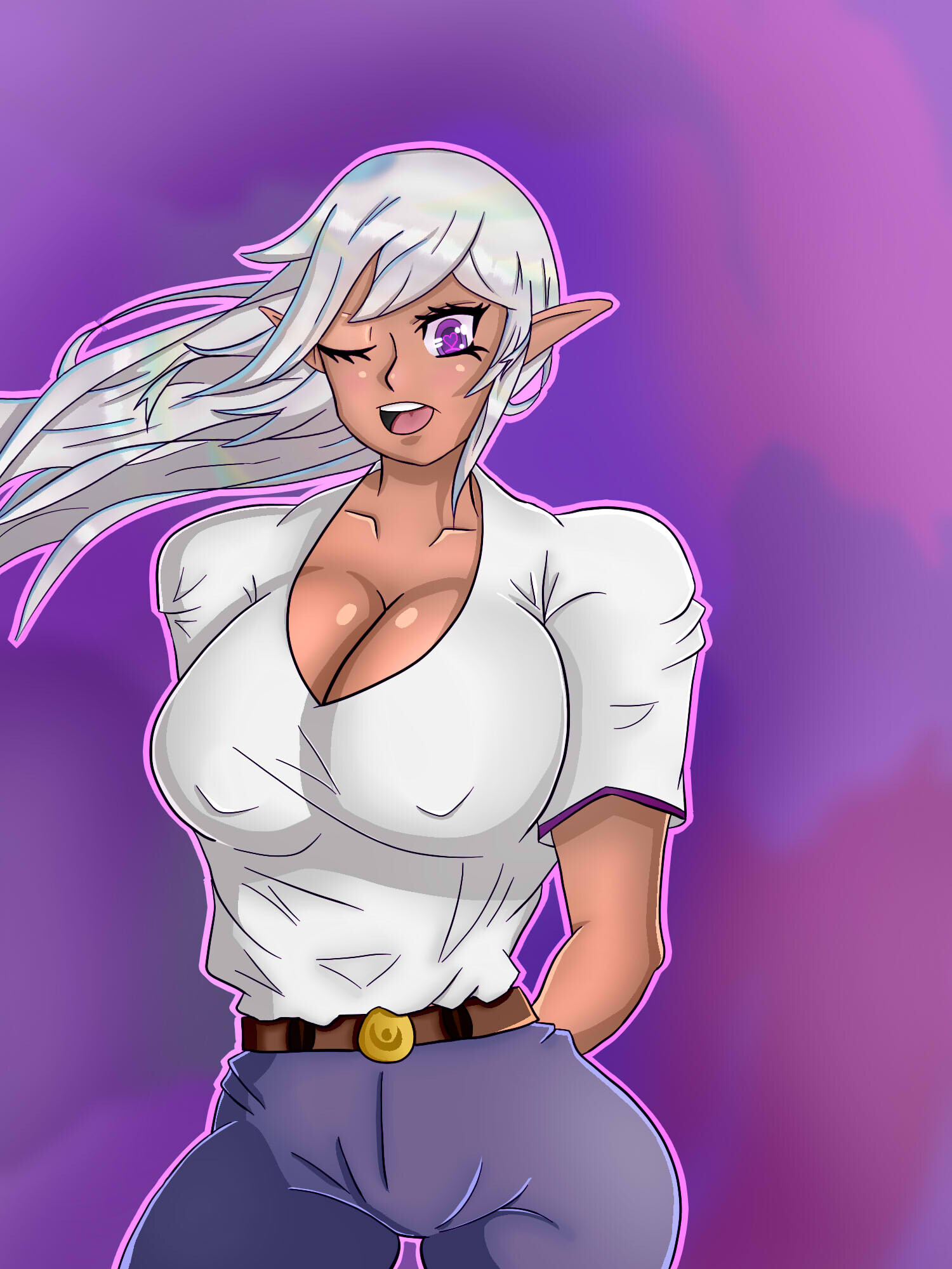 ArtStation - Ilya, the silver haired Elf