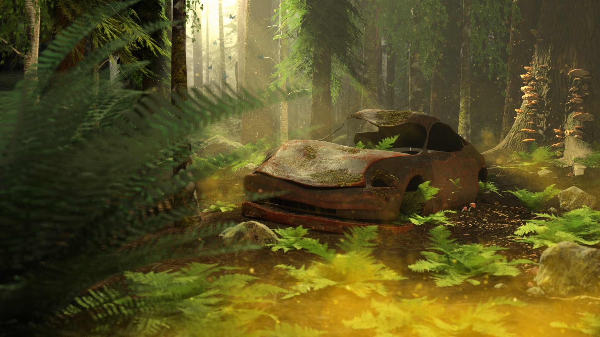 Post Apocalypse Forest Wallpaper