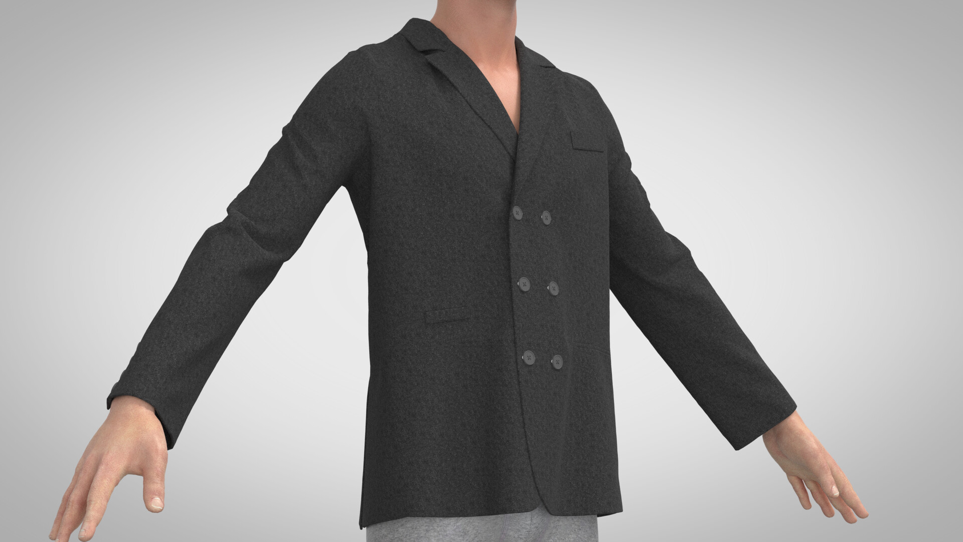 ArtStation - Double Breasted Jacket, Marvelous Designer, Clo3D