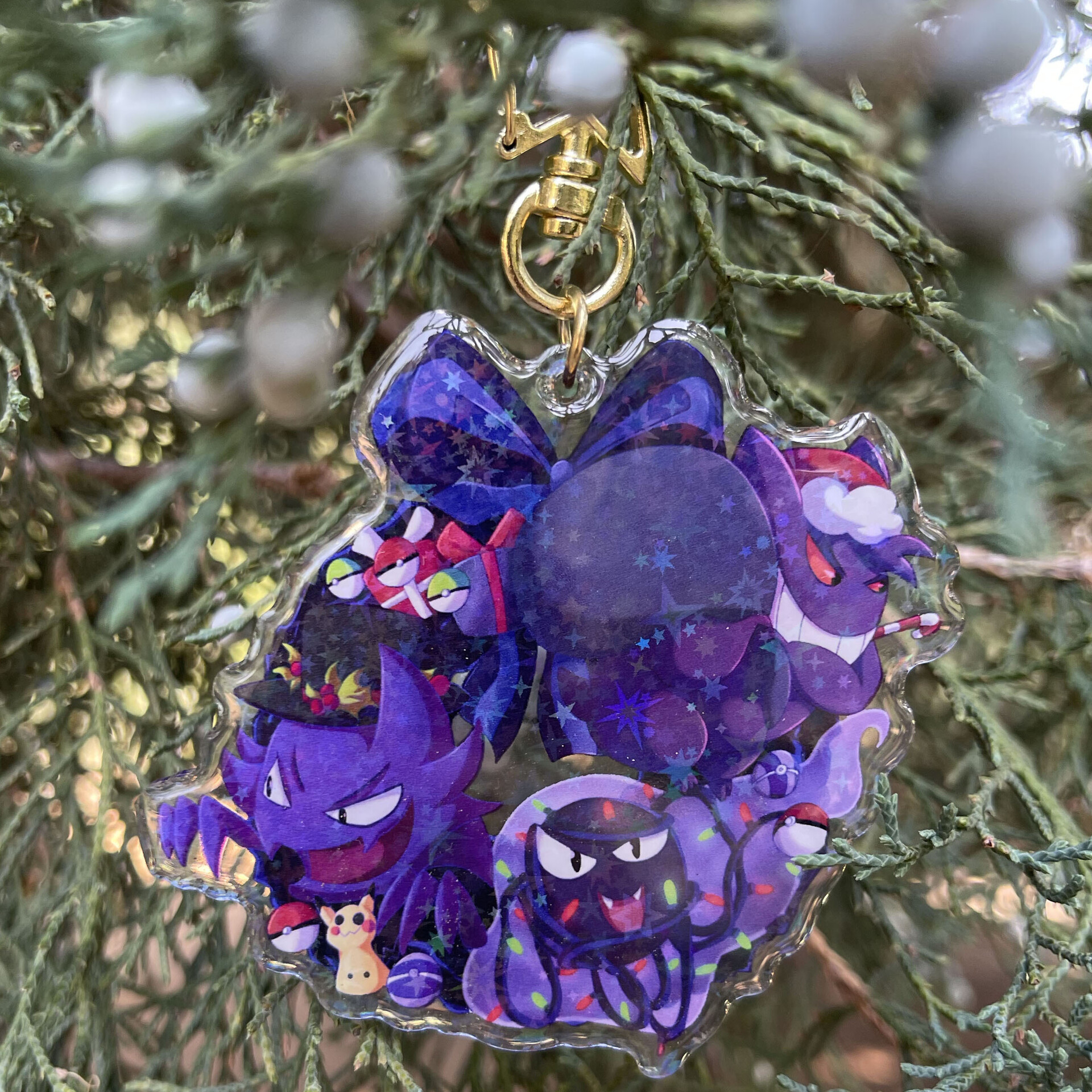 ArtStation - Ghost Pokemon Christmas Keychain Charm
