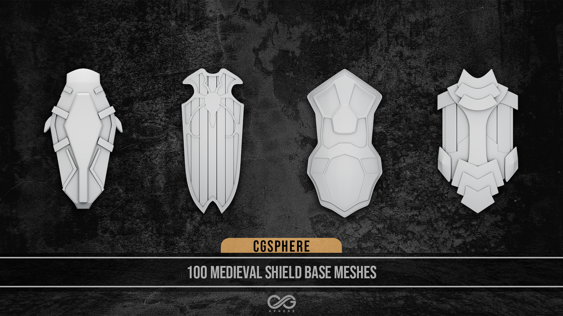 CG Sphere - Medieval Shield Base Meshes