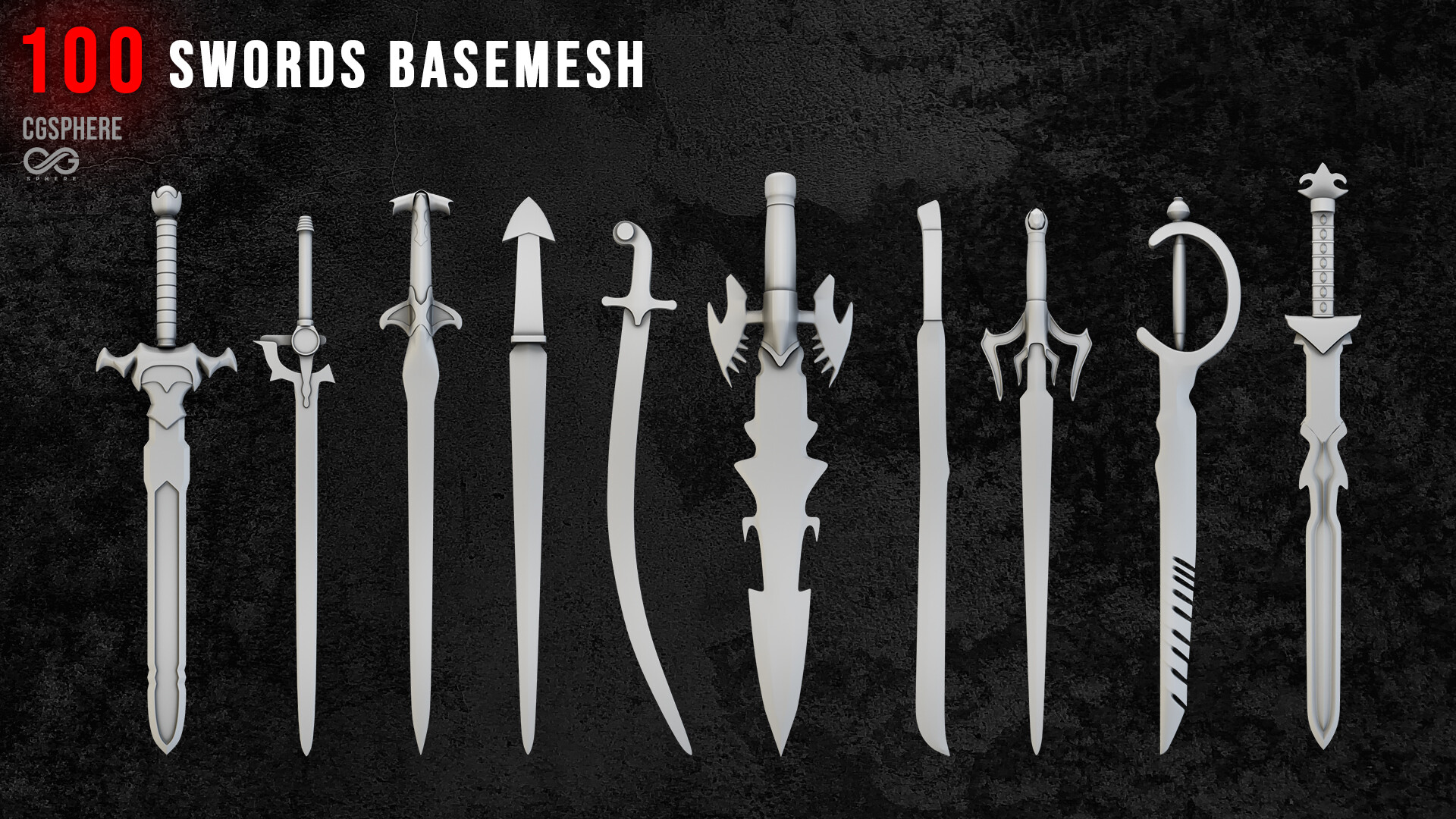 CG Sphere - Medieval Sword Basemesh ( Clean Uv And Topology )