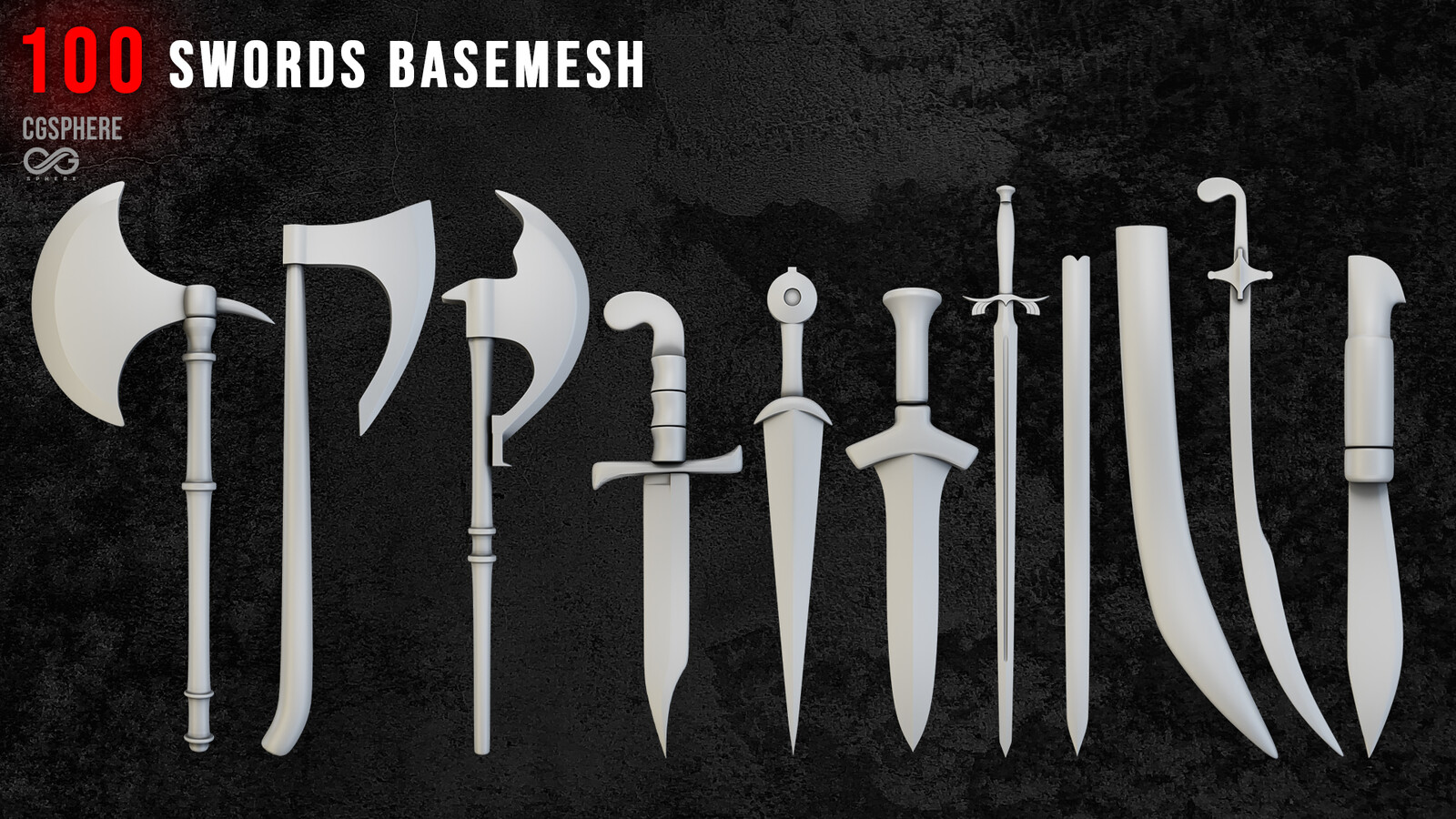 CG Sphere - Medieval Sword Basemesh ( Clean Uv And Topology )