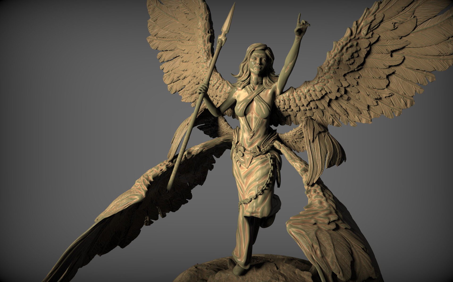 Abhik Mitra - Six winged angel-3D Printable Miniature