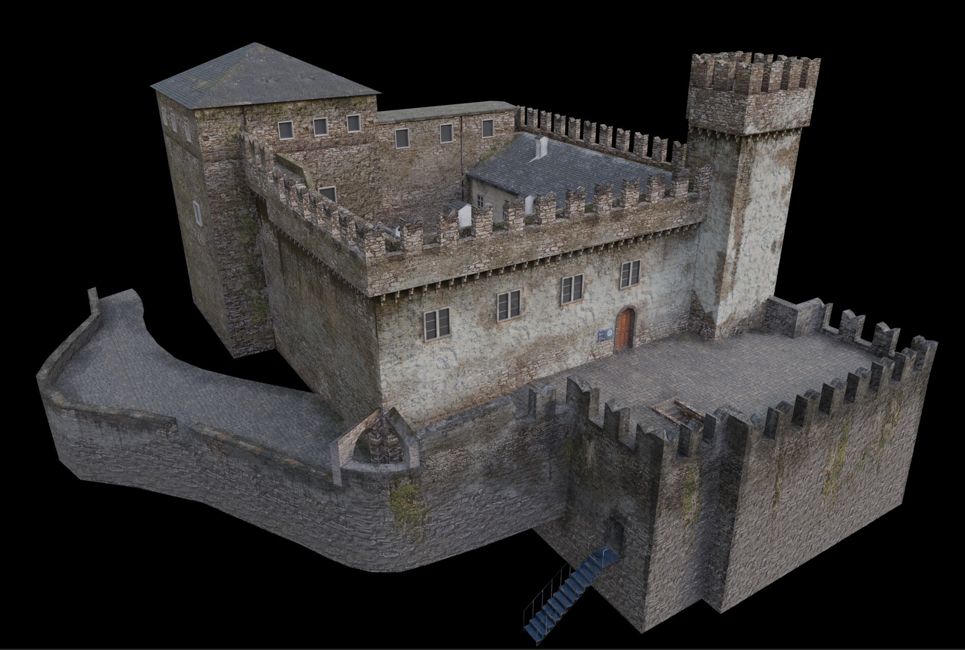 ArtStation - Three Castles of Bellinzona (Sasso Corbaro) 3d model