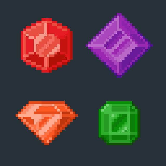 ArtStation - Gems - Pixelart