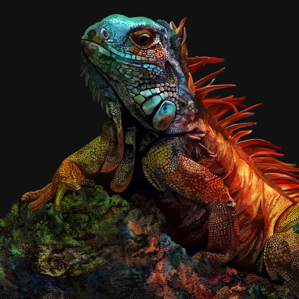 ArtStation - Illustration study of an Iguana