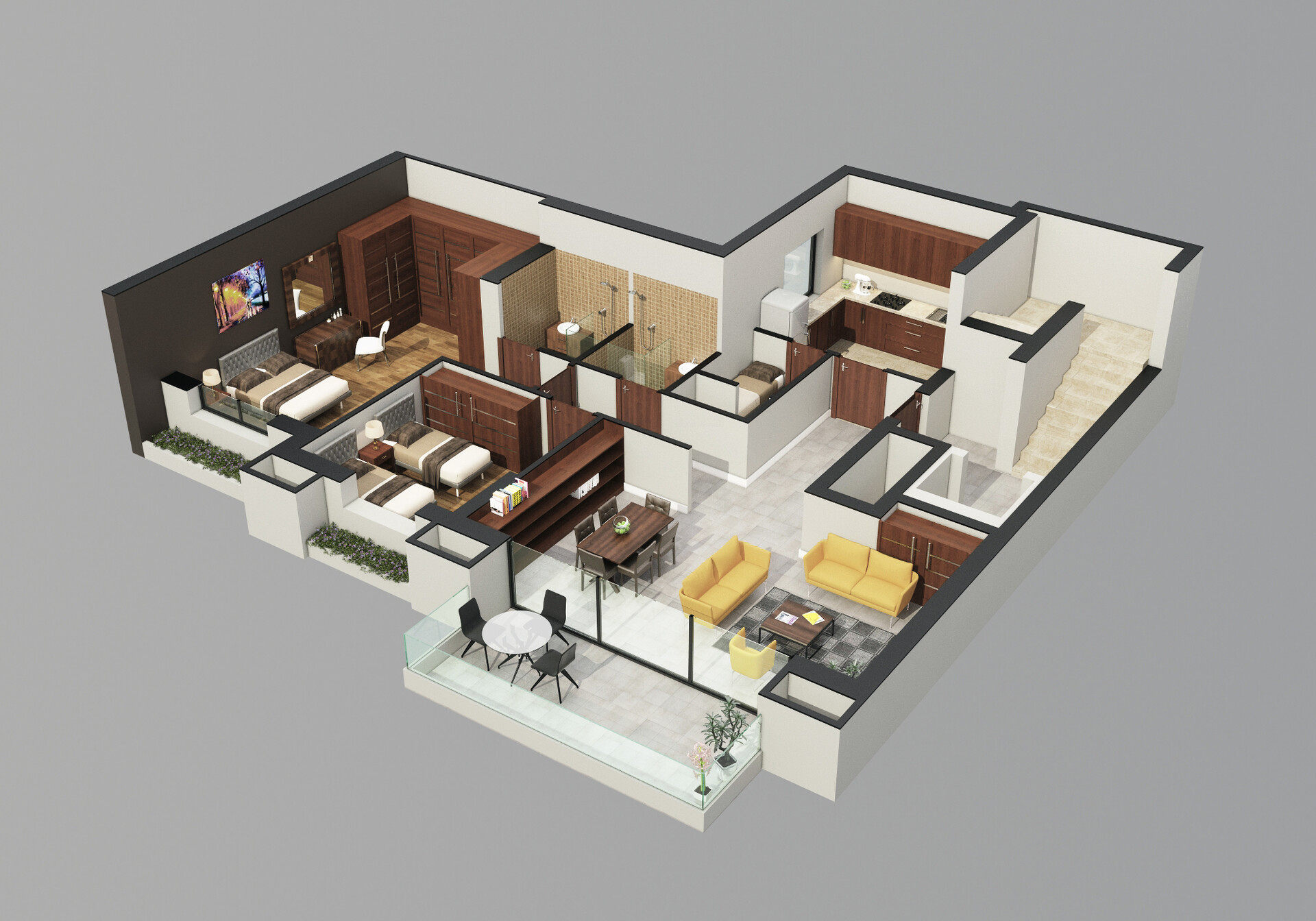 ArtStation - 3D Floor Plan Rendering