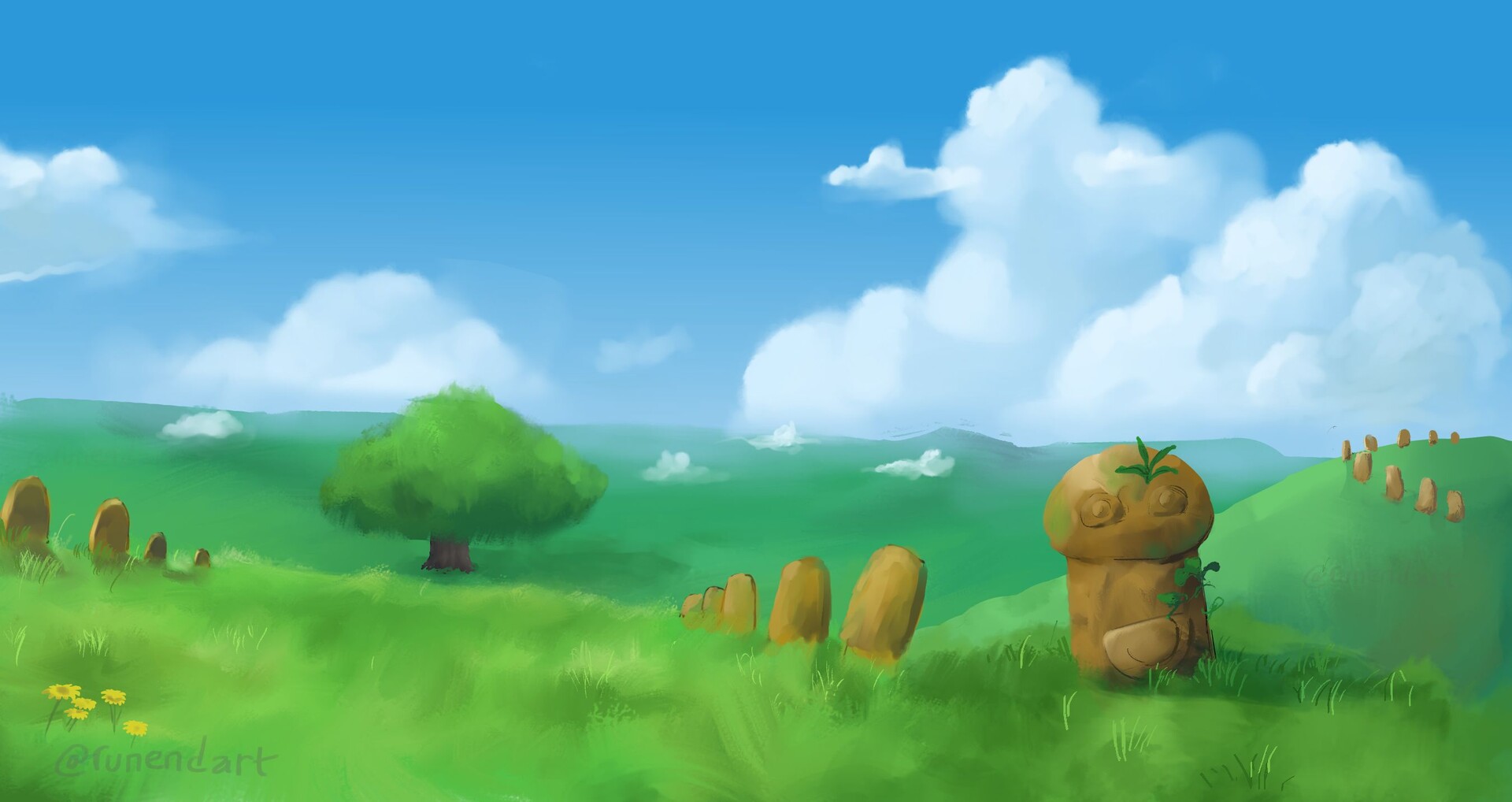 ArtStation - Background painting for animation Project