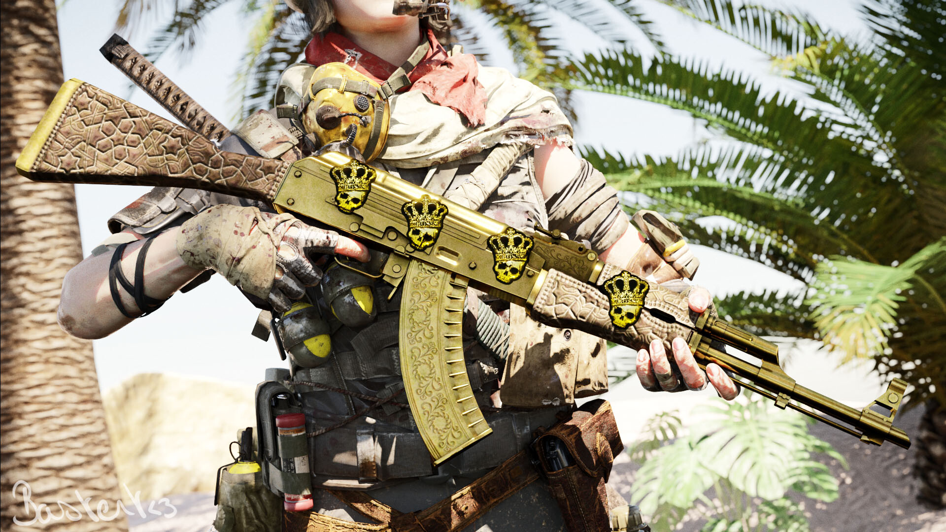 ArtStation - AK-47 | Gold Arabesque