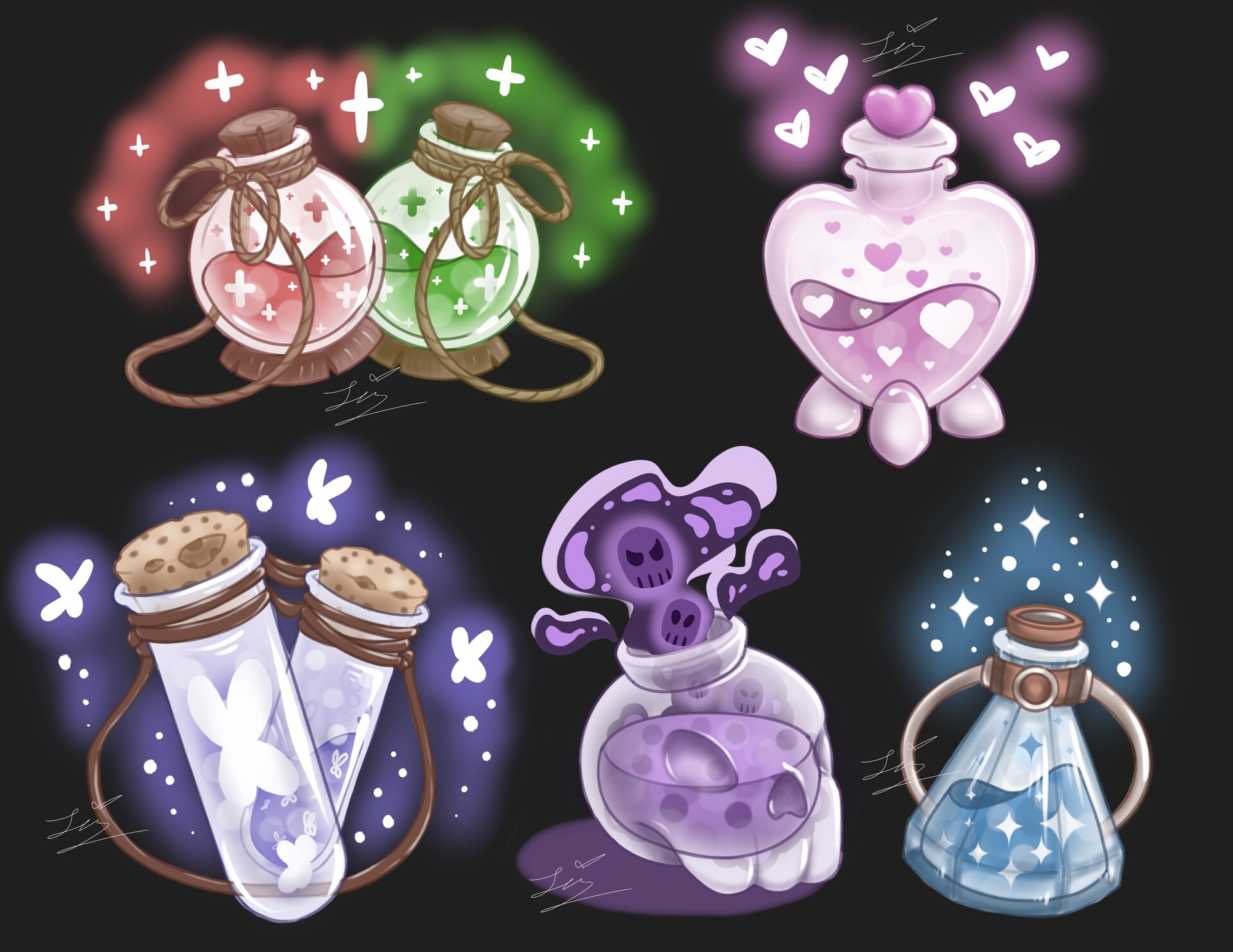 ArtStation - POTIONS! Potions for Inktober!