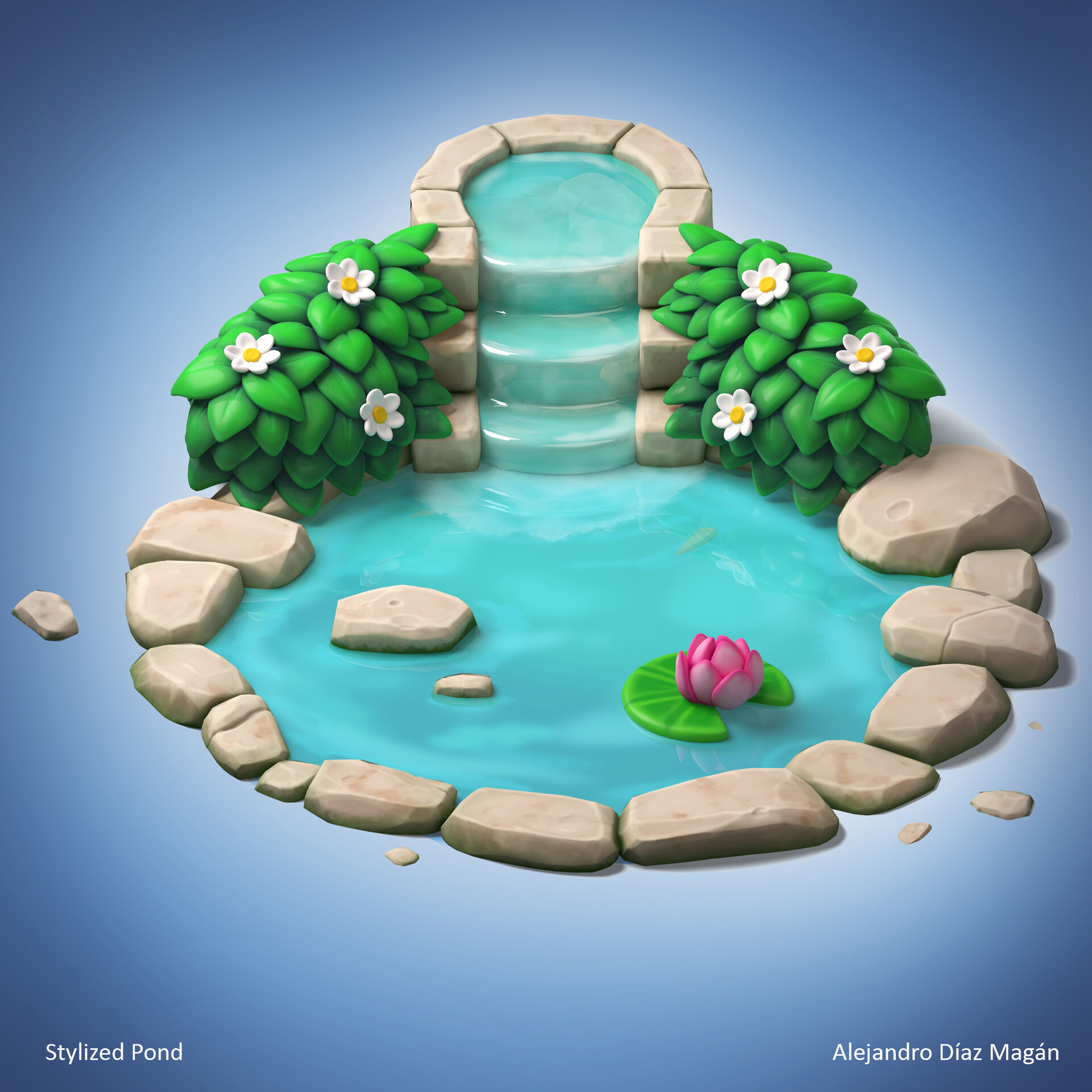 ArtStation - Stylized Pond