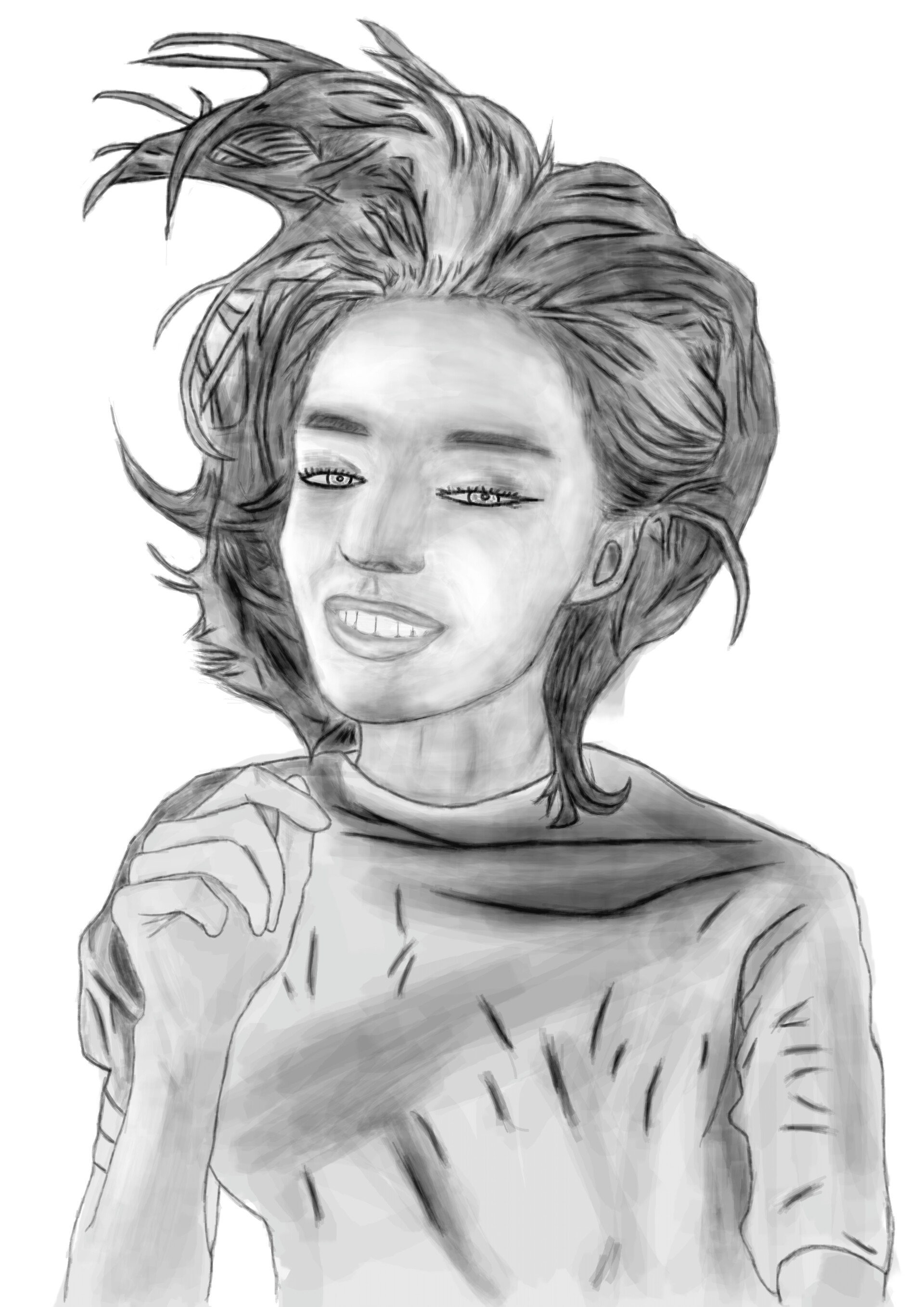 ArtStation - Happy Girl Sketch