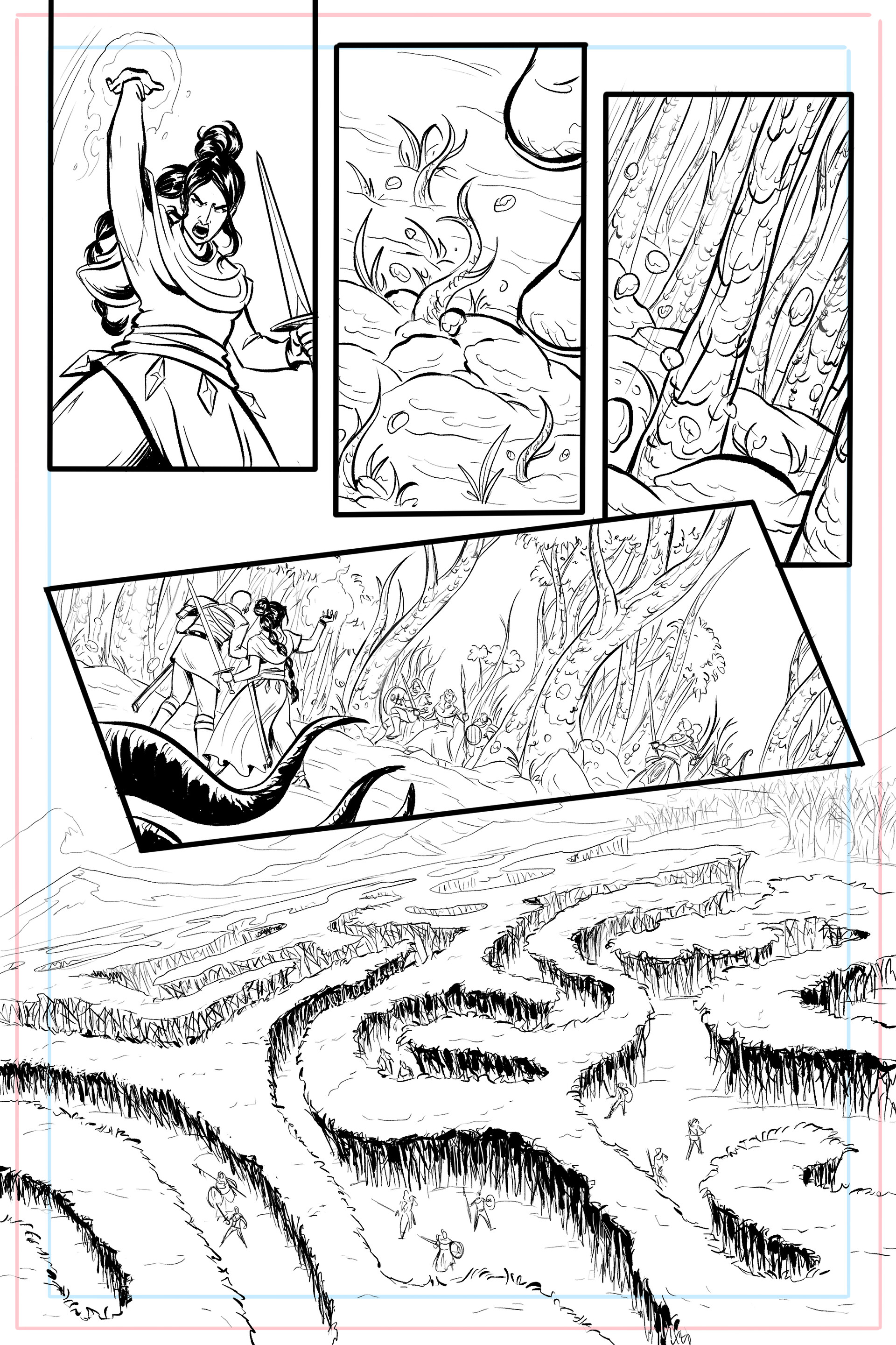 ArtStation - RUINATION #4 - Page 16 B/w - action sequence