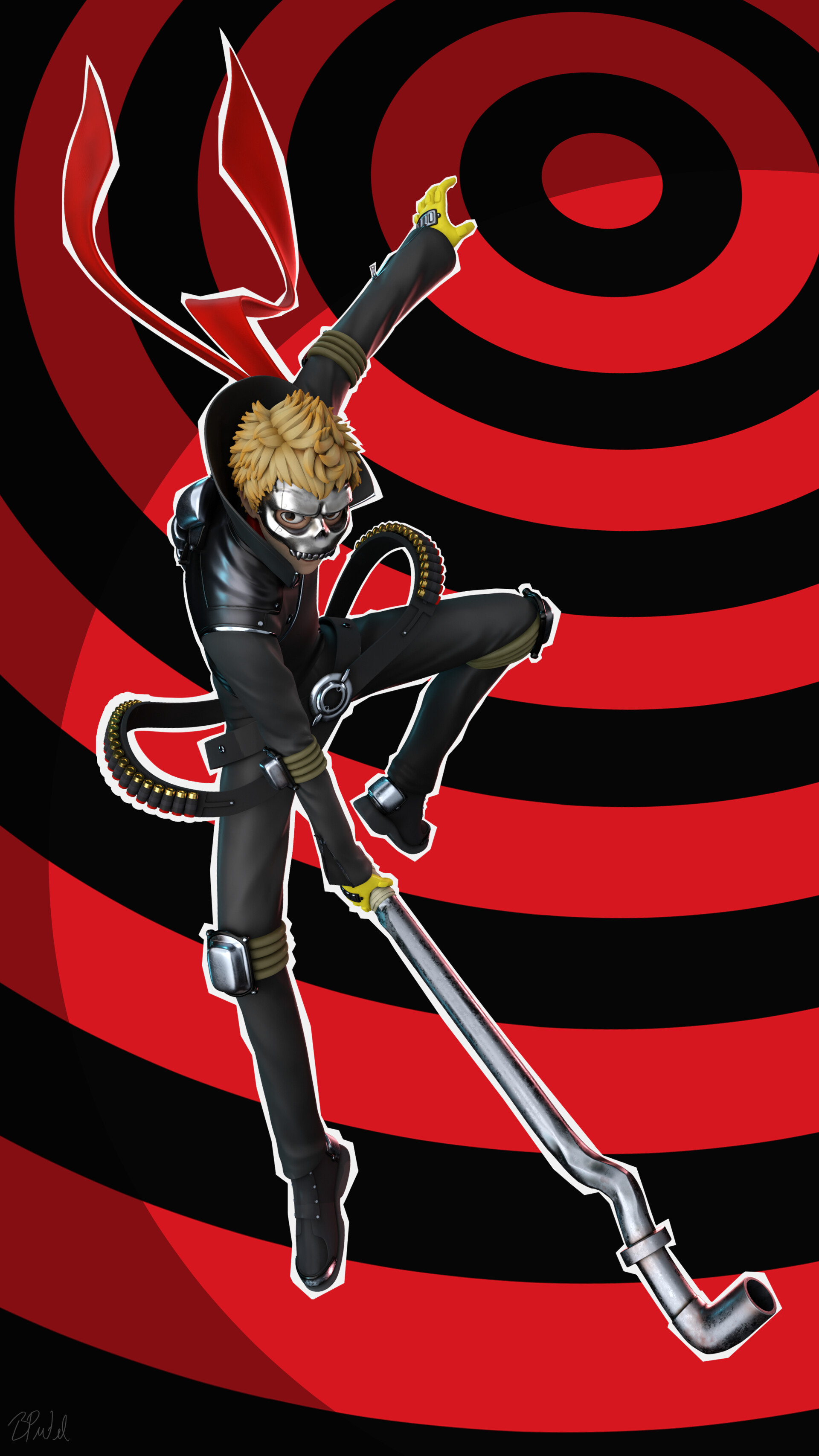 ArtStation - Skull Figure - Persona 5