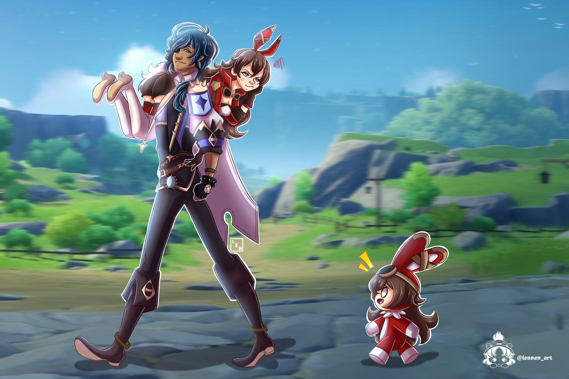 ArtStation - Amber and Kaeya