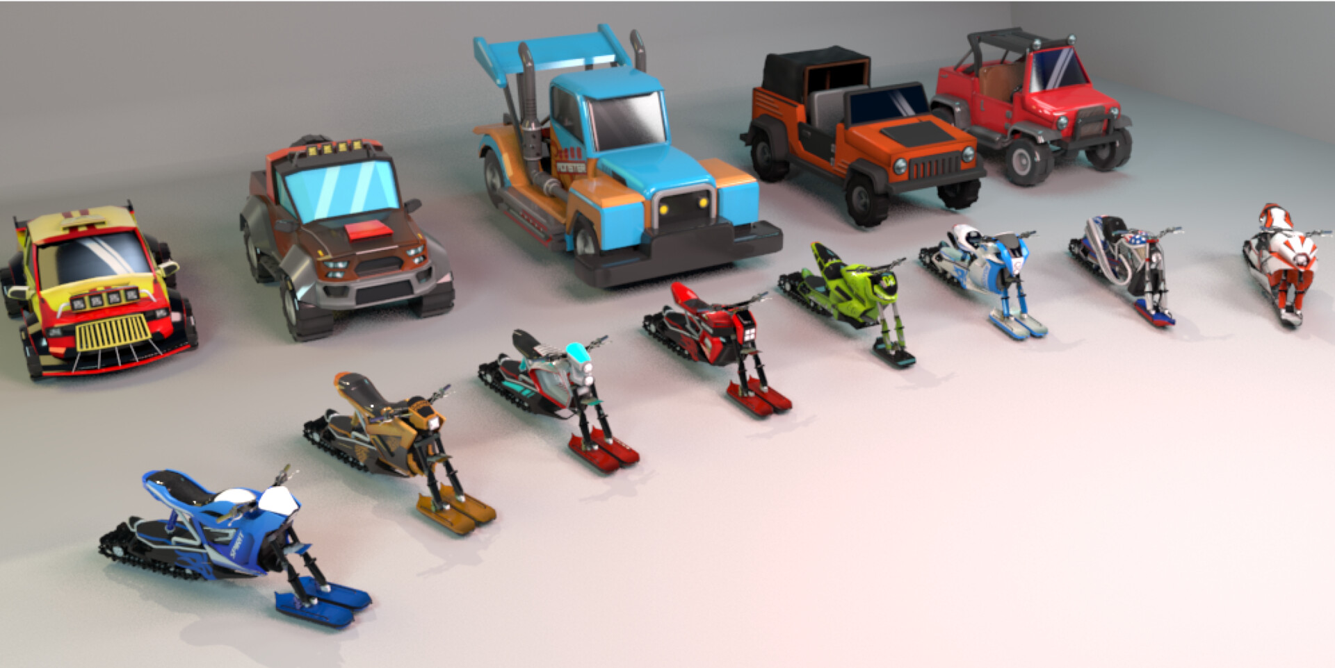 ArtStation - Vehicles for Snow Drift game