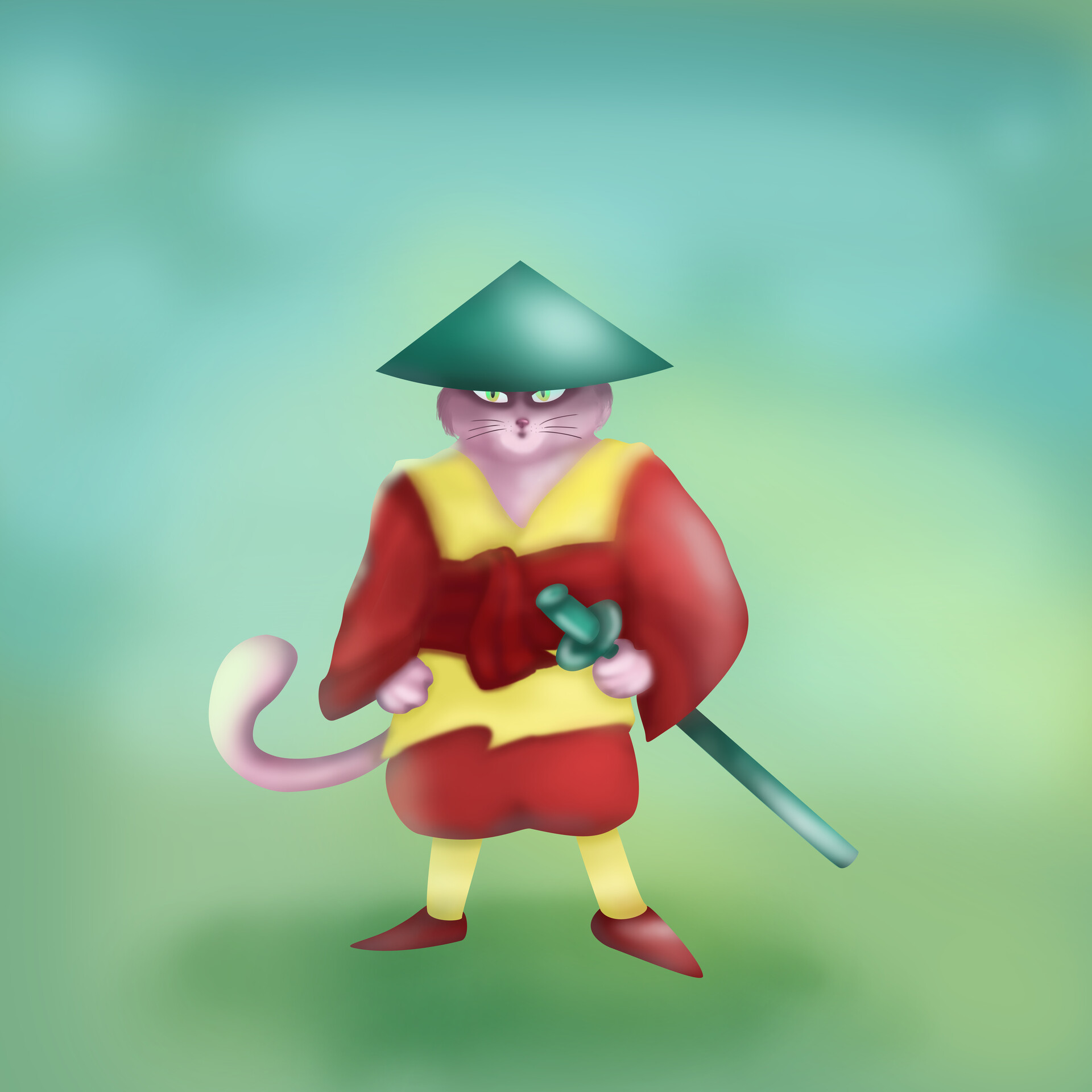 ArtStation - Samurai cat