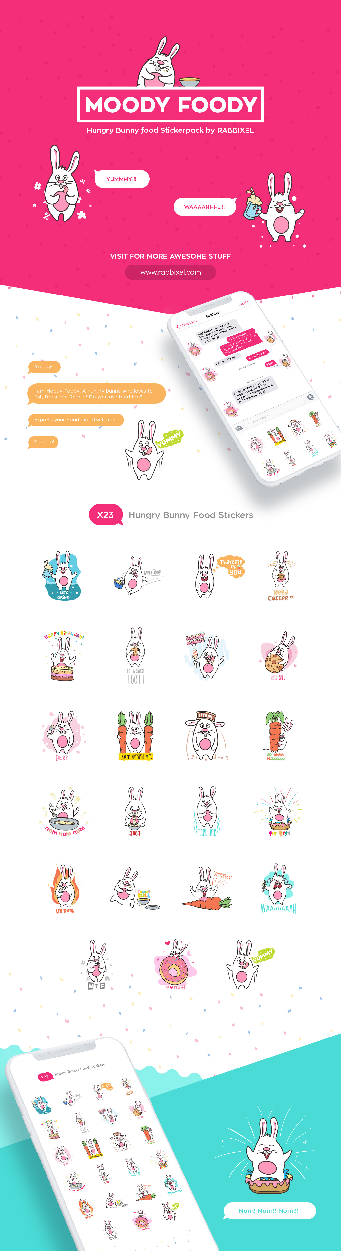 Rabbixel Studio - Moody Foody Sticker Pack