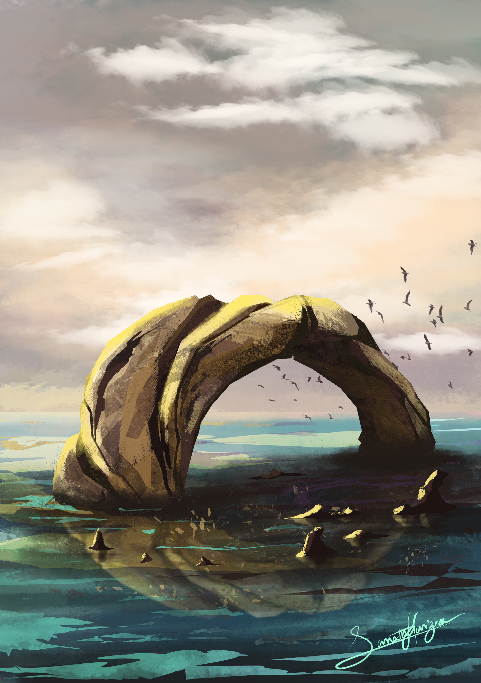 ArtStation - Sea Rock Concept Digital Art