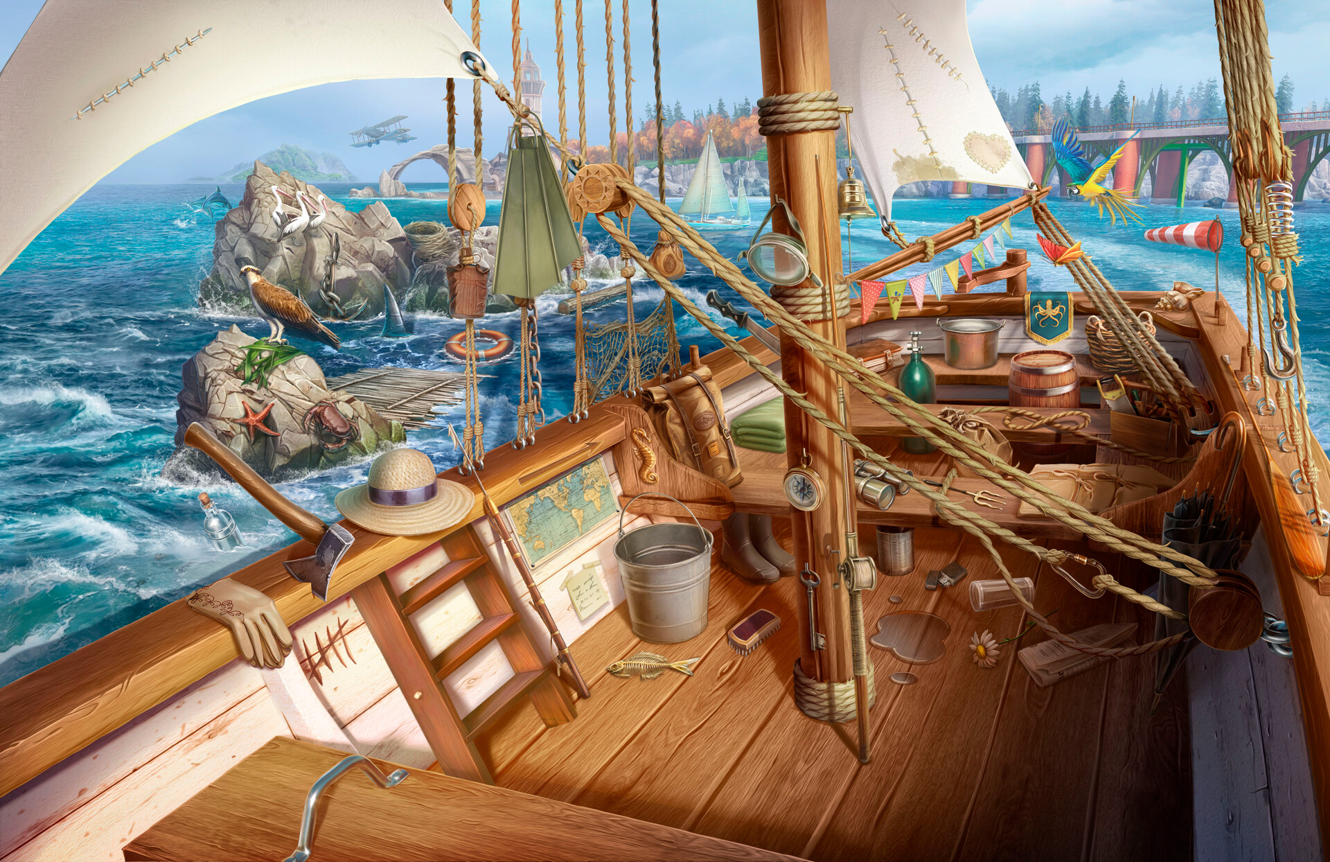 ArtStation - Boat, sea adventure hidden scene for June's Journey