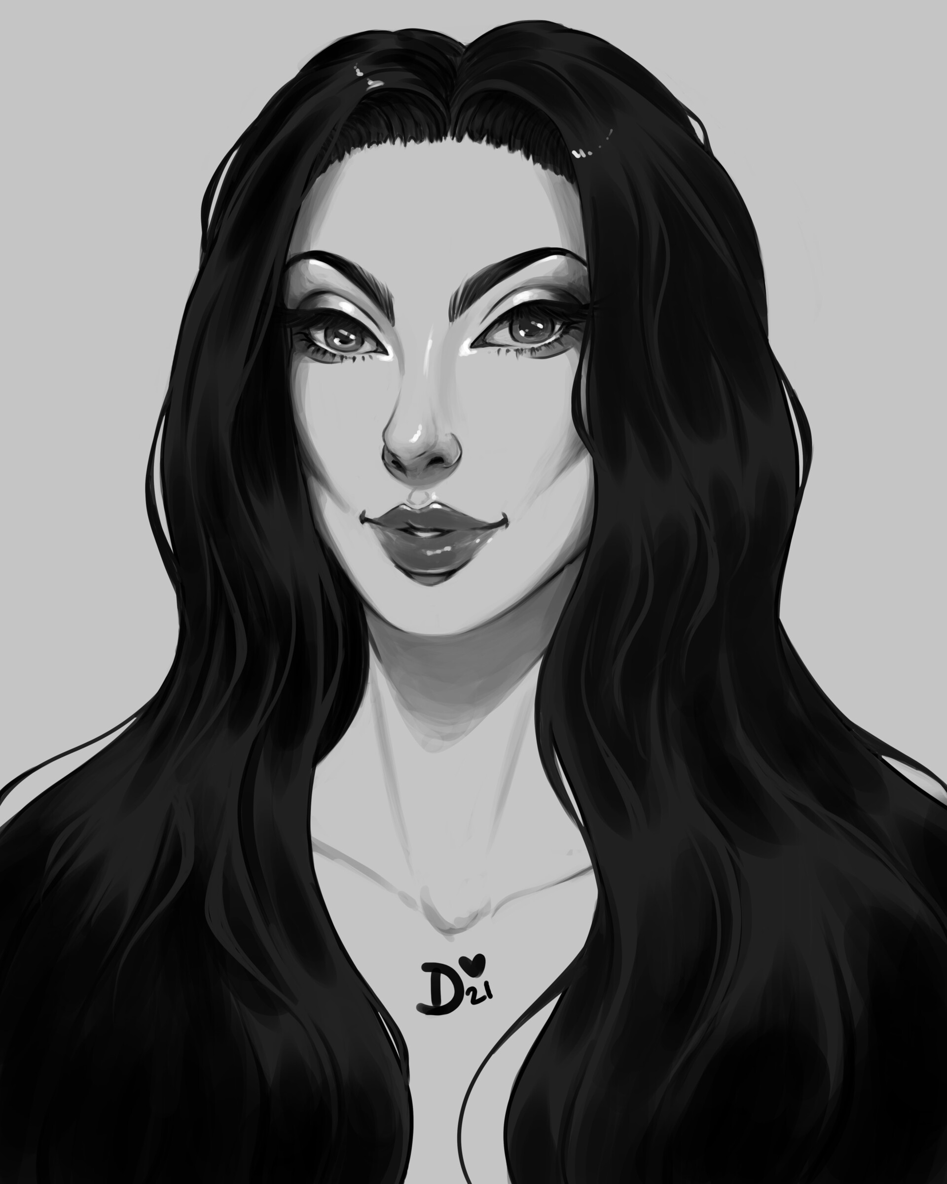 Morticia Addams Drawing