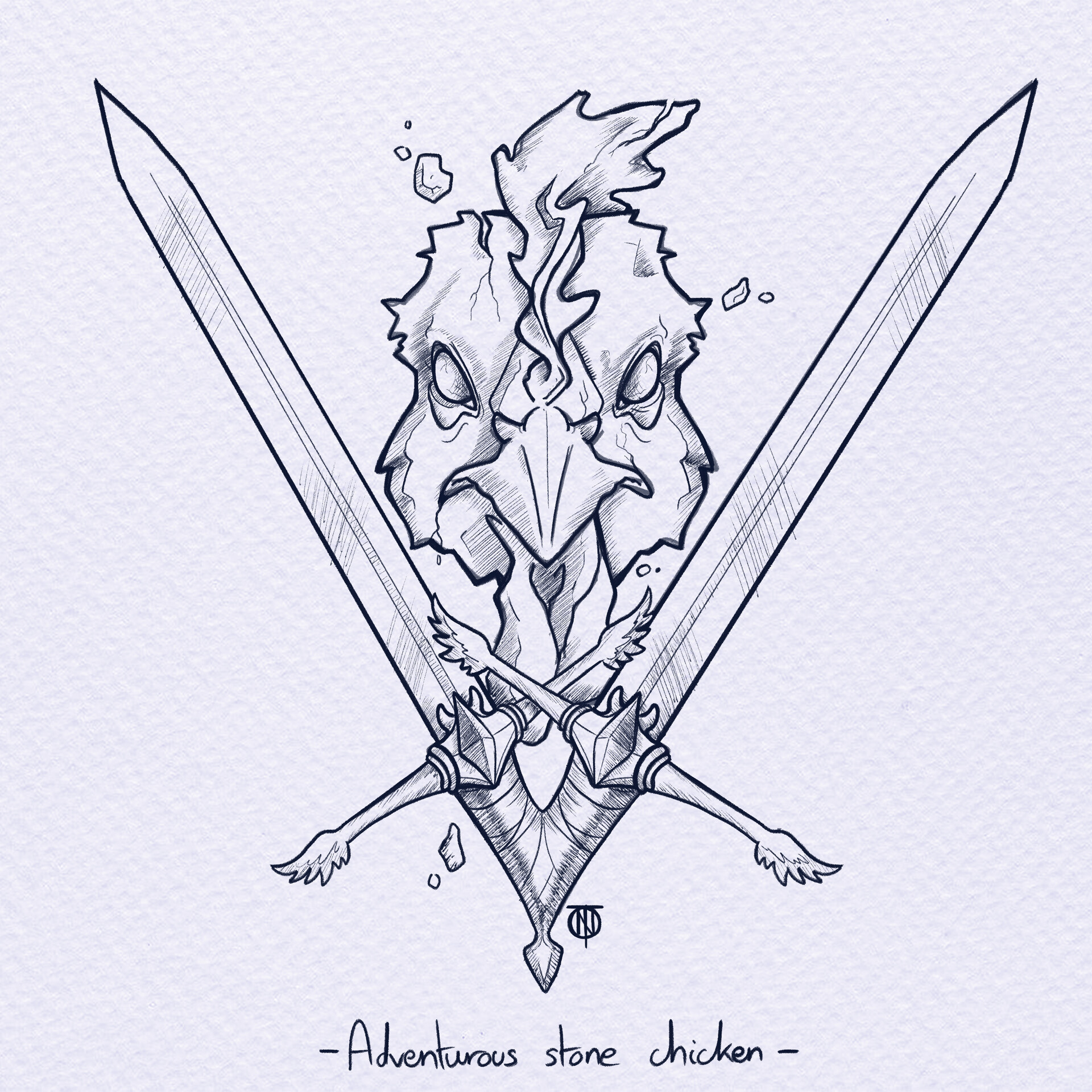 ArtStation - Botober Day 5: Adventurous stone chicken