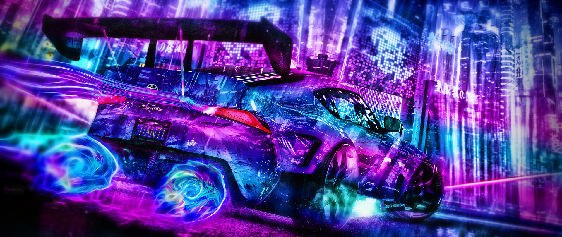ArtStation - Night Drive Toyota Supra GR2020 Back view