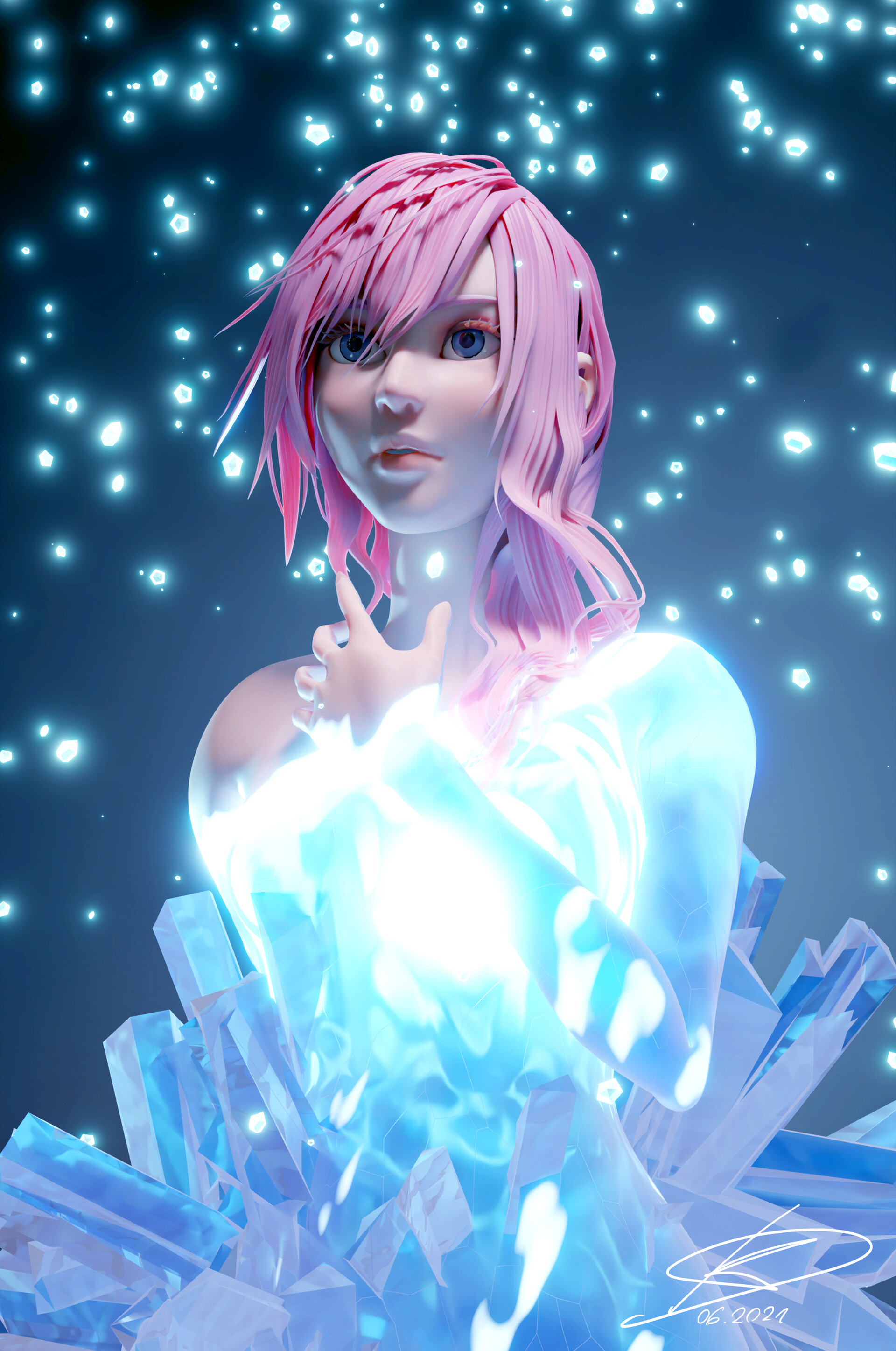 ArtStation - Lightning from FFXIII 3D fanart