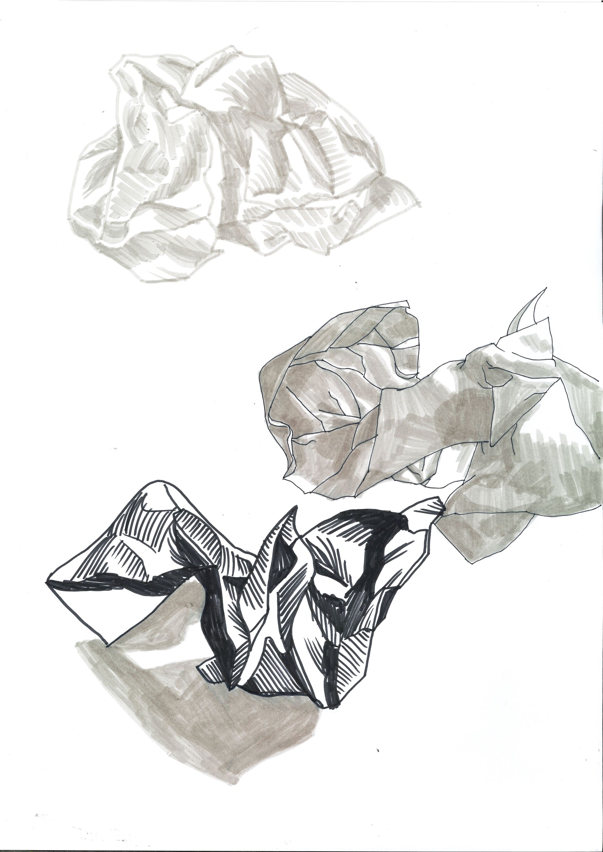 ArtStation - Crumpled Paper Drawing/Design Exercise