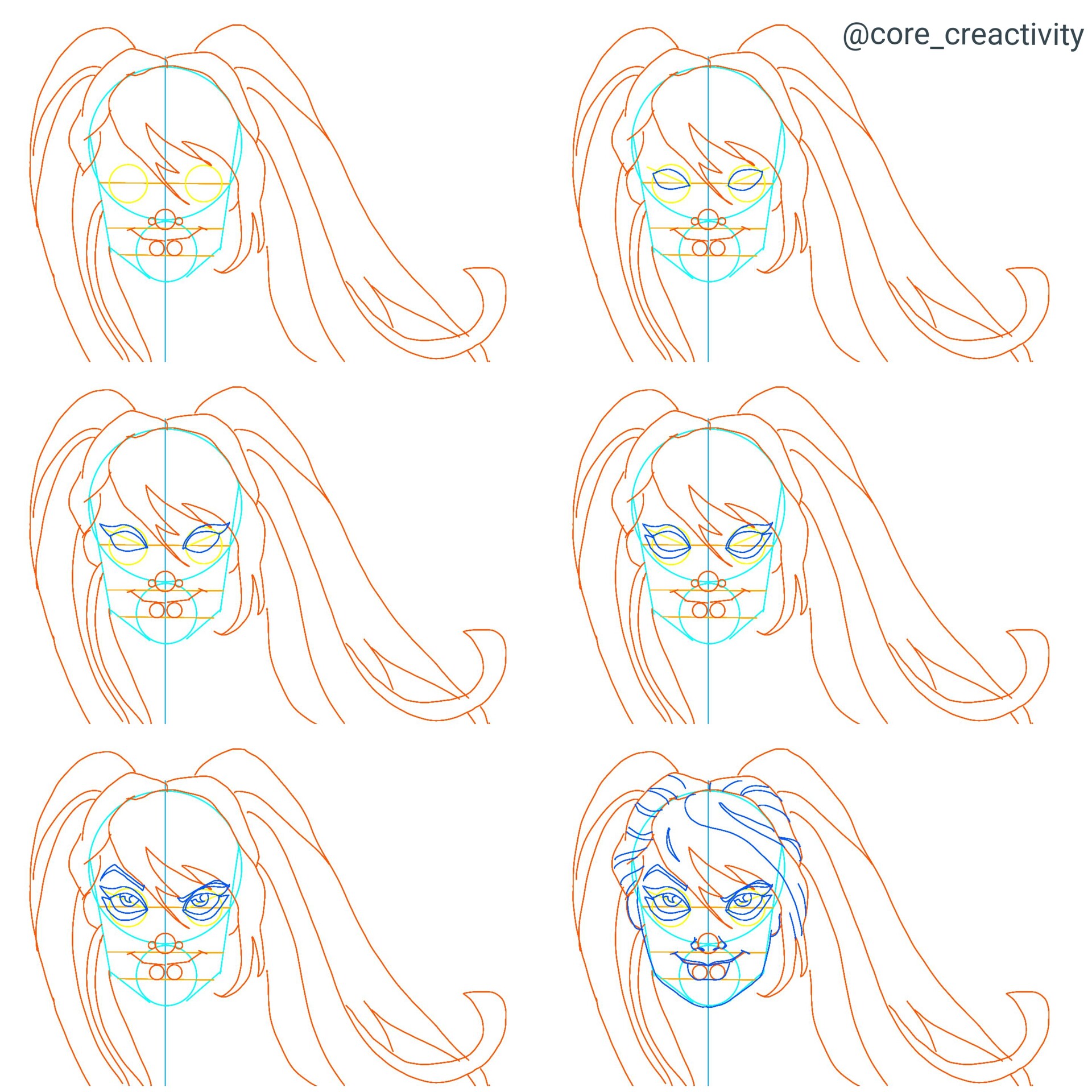 how to draw harley quinn face step by step