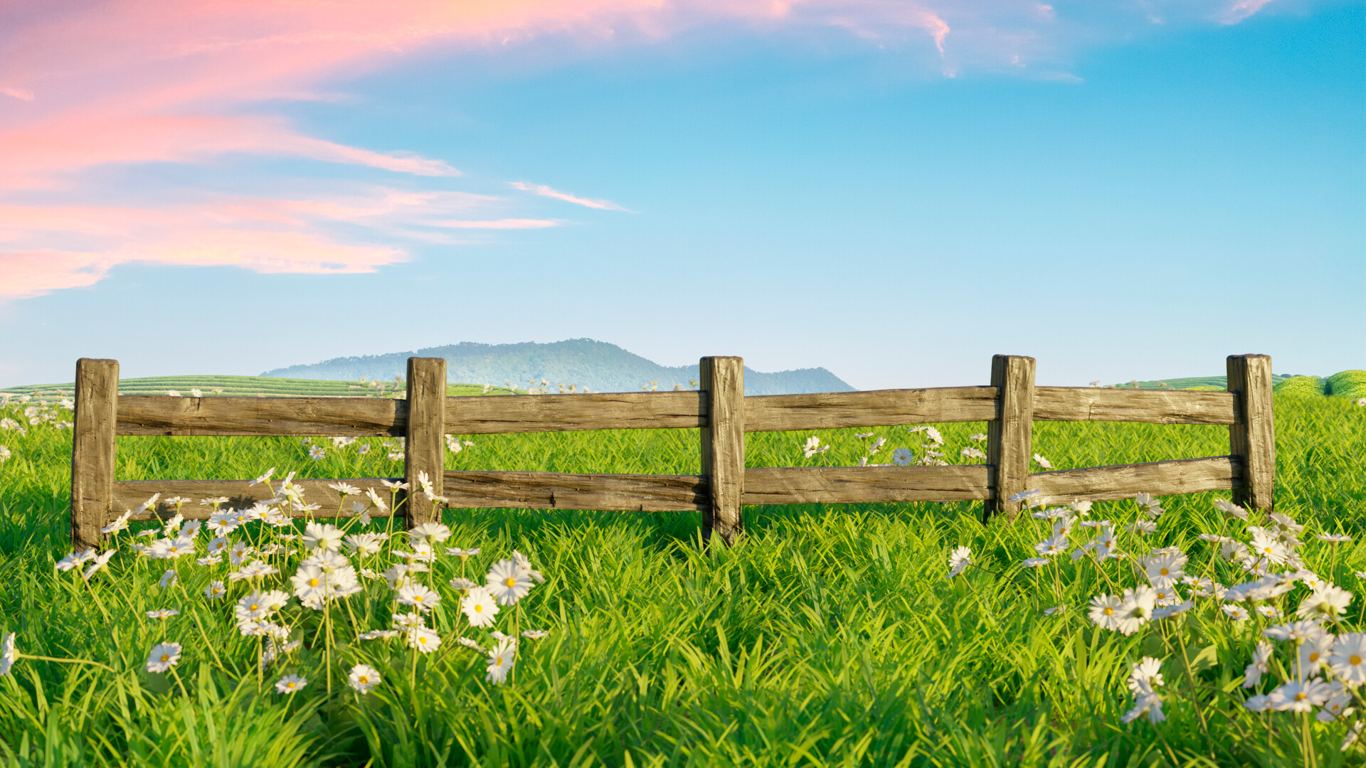 ArtStation - Green Fields and Fence